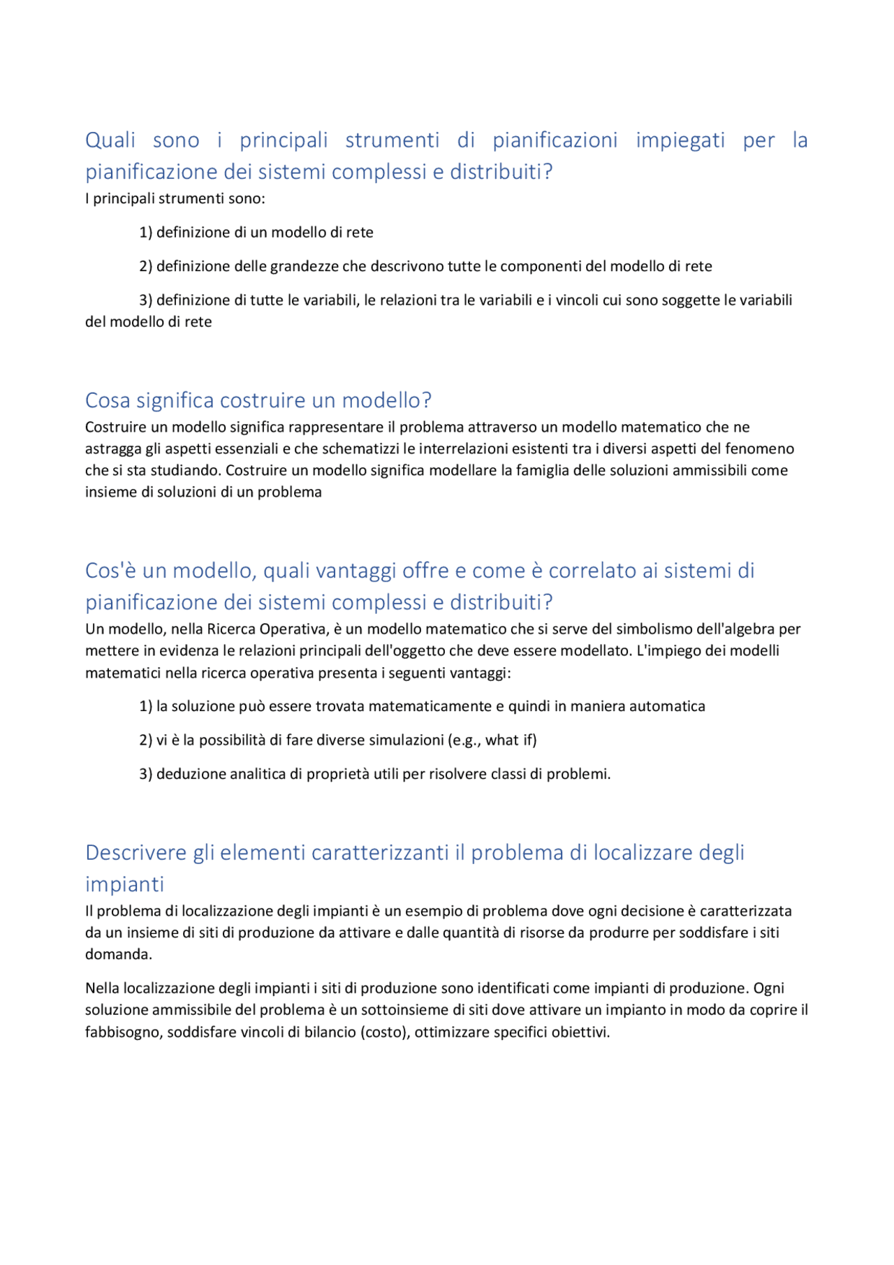 Paniere Ricerca Operativa 2 Ingegneria Informatica Dellautomazone