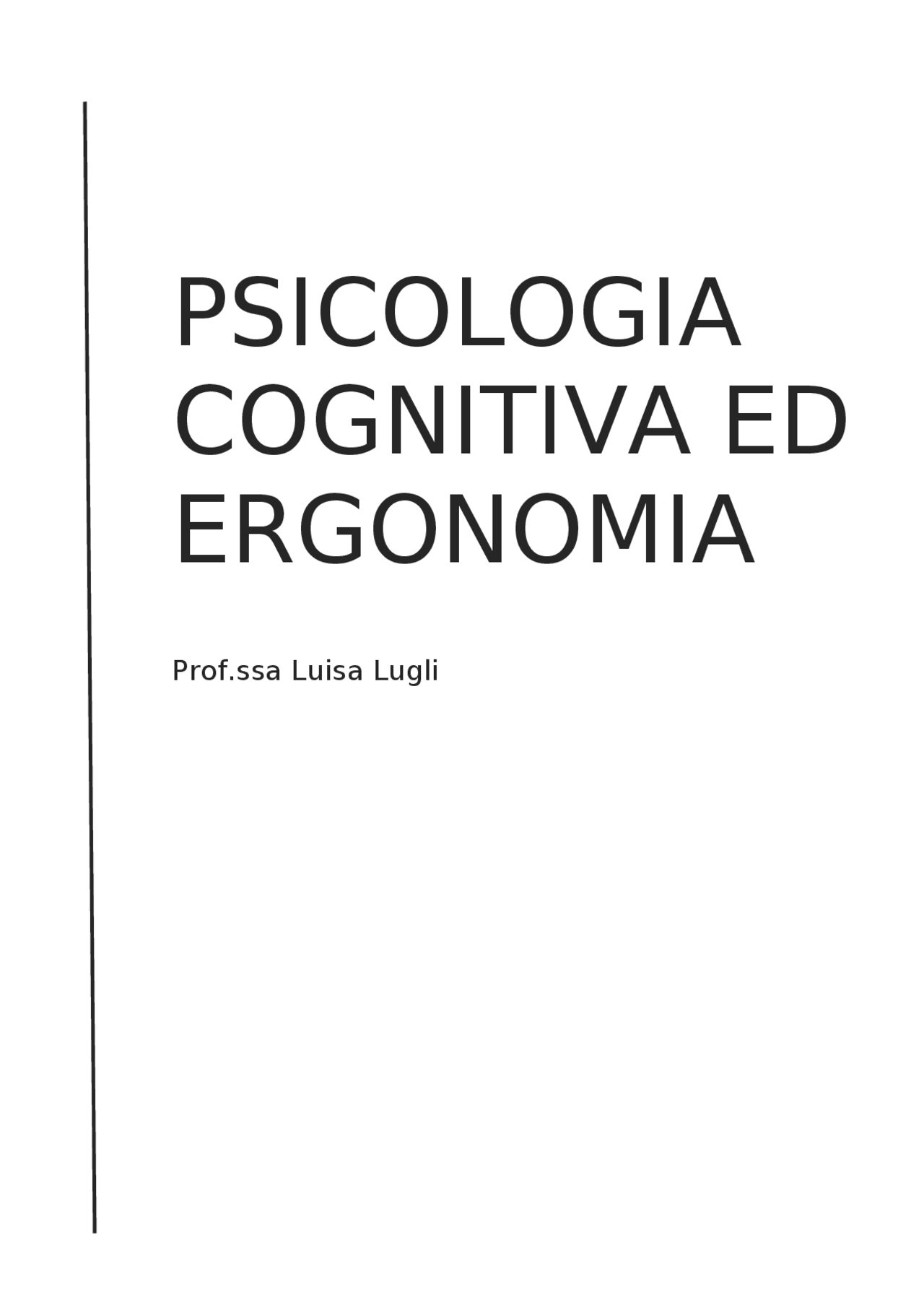 Psicologia Cognitiva Ed Ergonomia Docsity