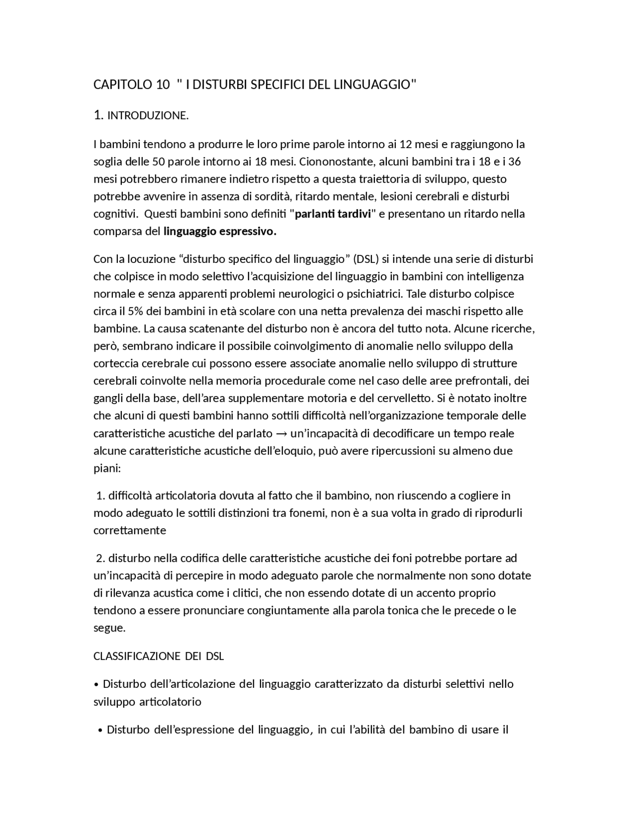 Capitolo 10 Logopedia Docsity
