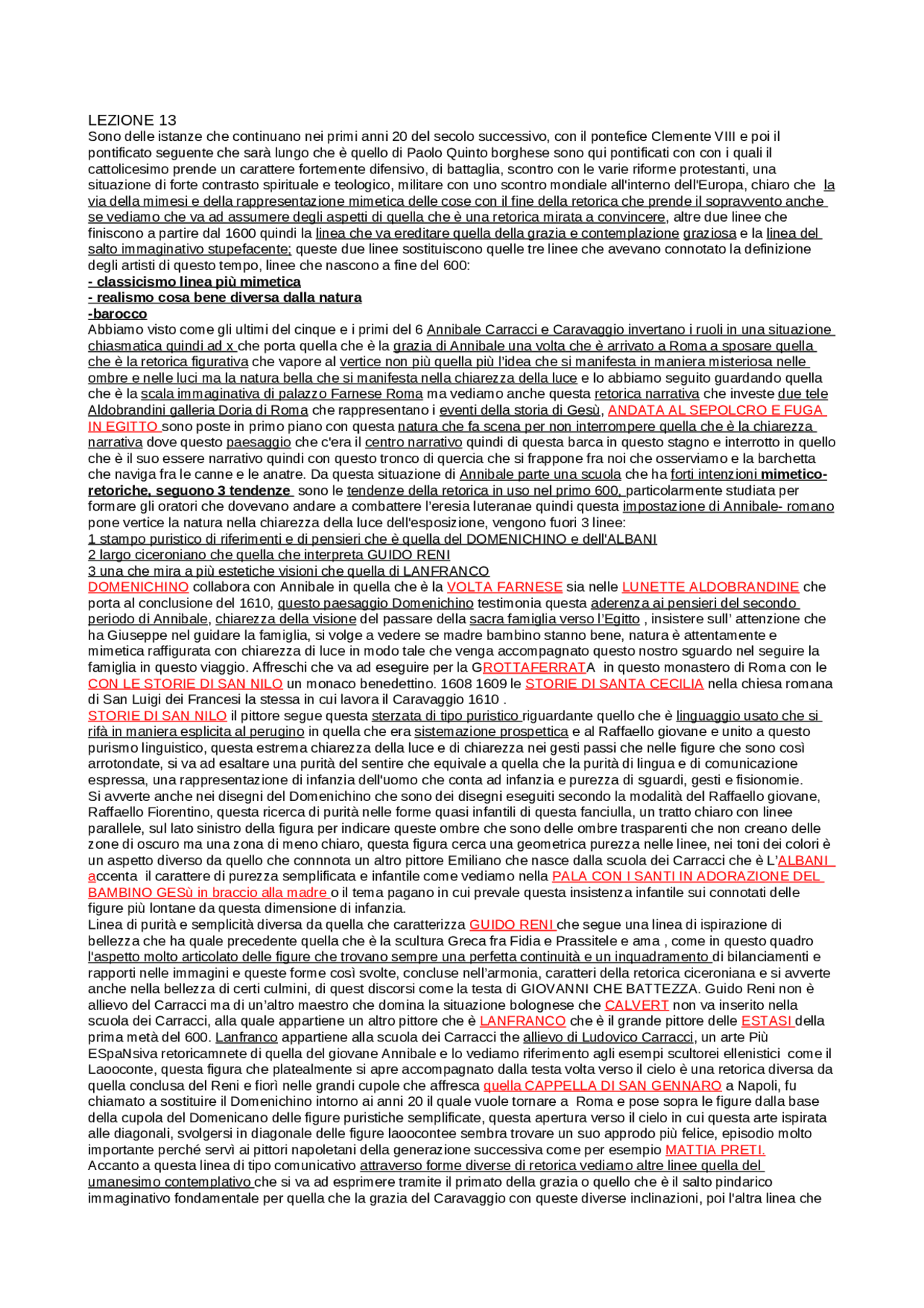 Riassunto lezione 13 Gnocchi - Docsity