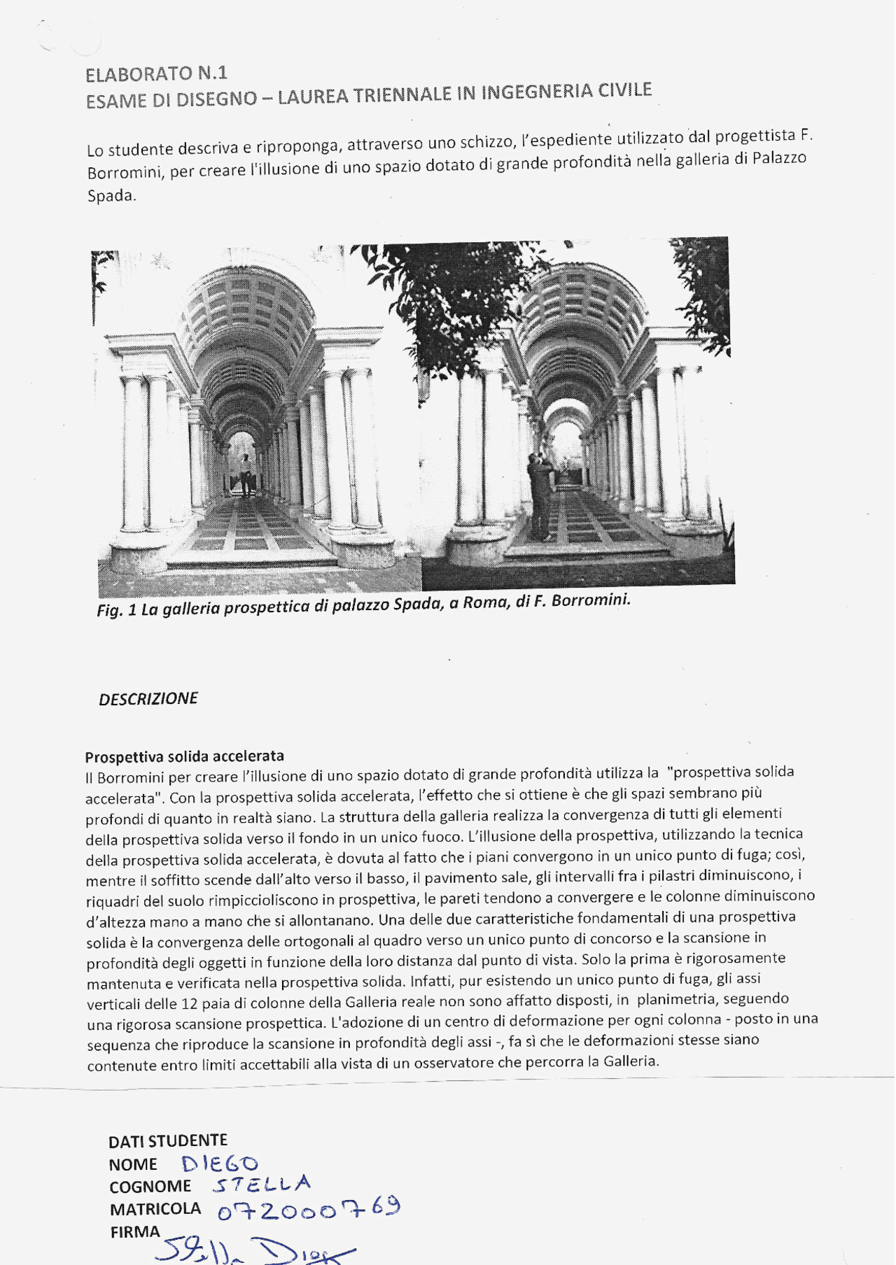 Elaborato Disegno N 1 Ingegneria Uni Pegaso Docsity