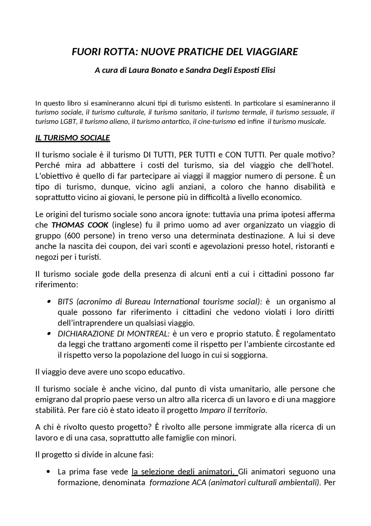Riassunto Fuori Rotta Docsity