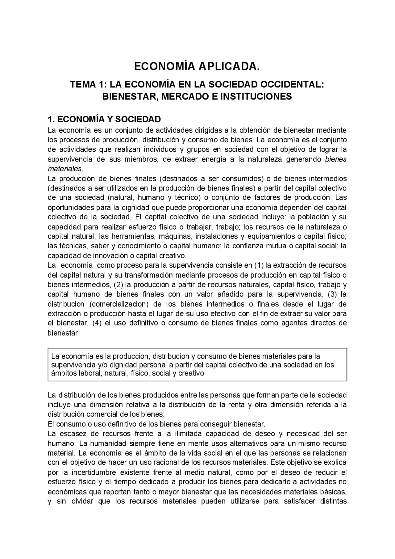 Economía Aplicada Tema 1 Apuntes De Economía Aplicada Docsity