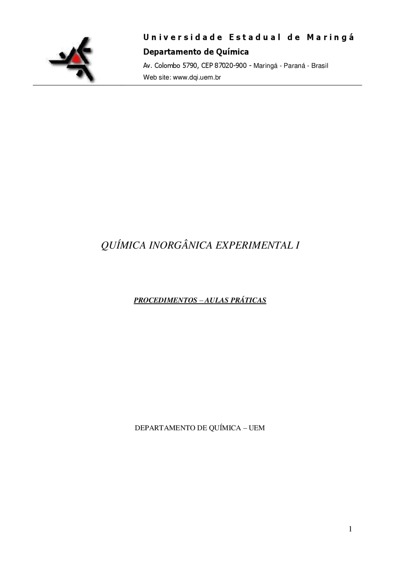 Apostila De Praticas Para Química Inorgânica Docsity