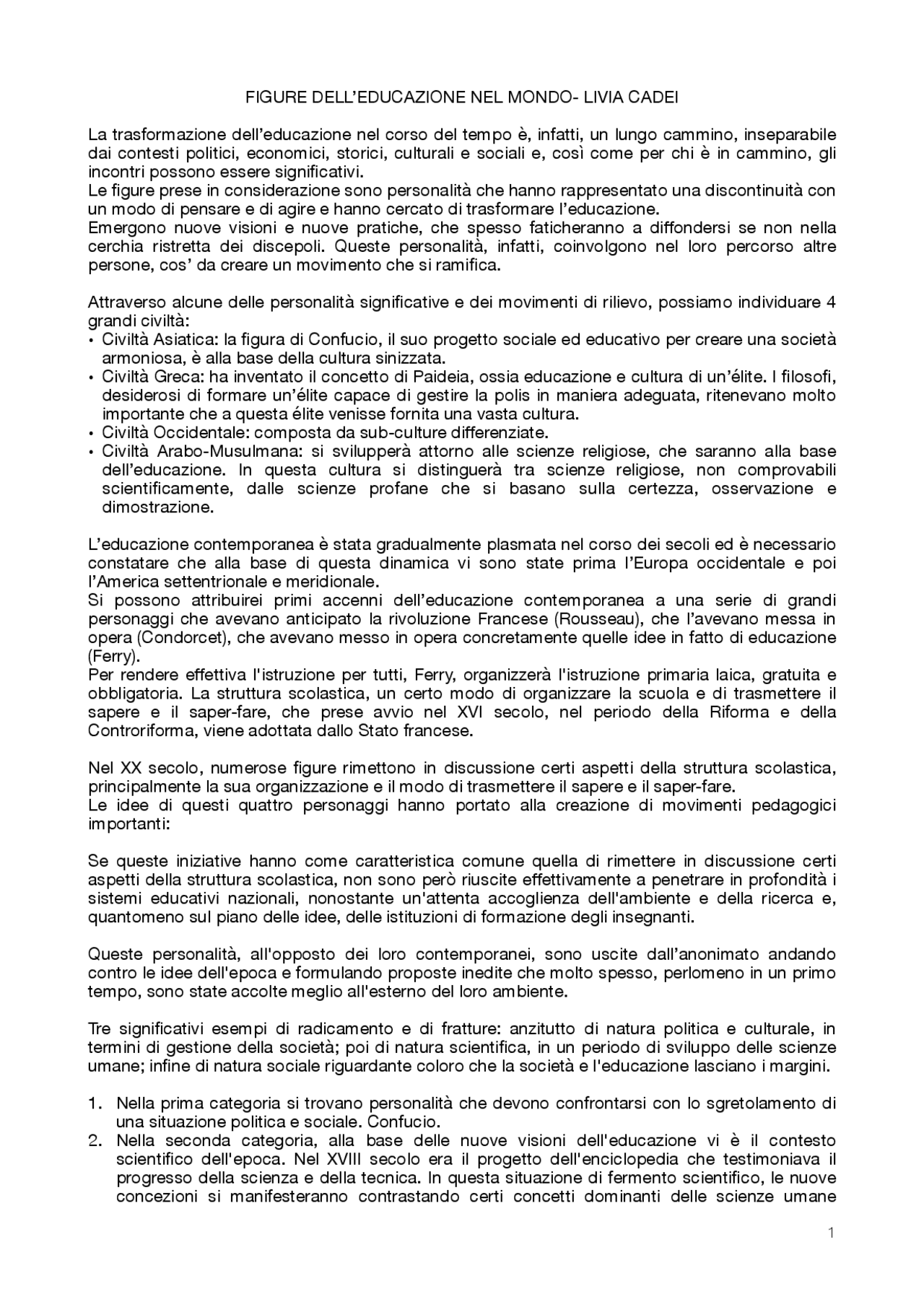 Figure Delleducazione Nel Mondo Docsity