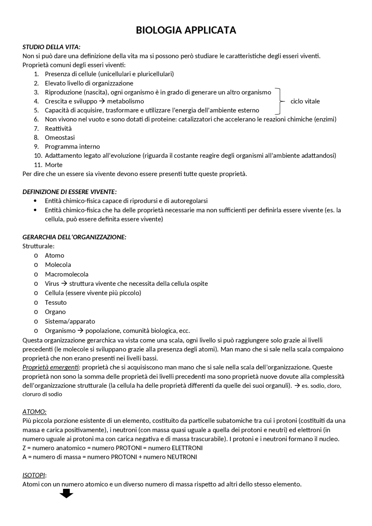 Biologia Applicata Sams Docsity