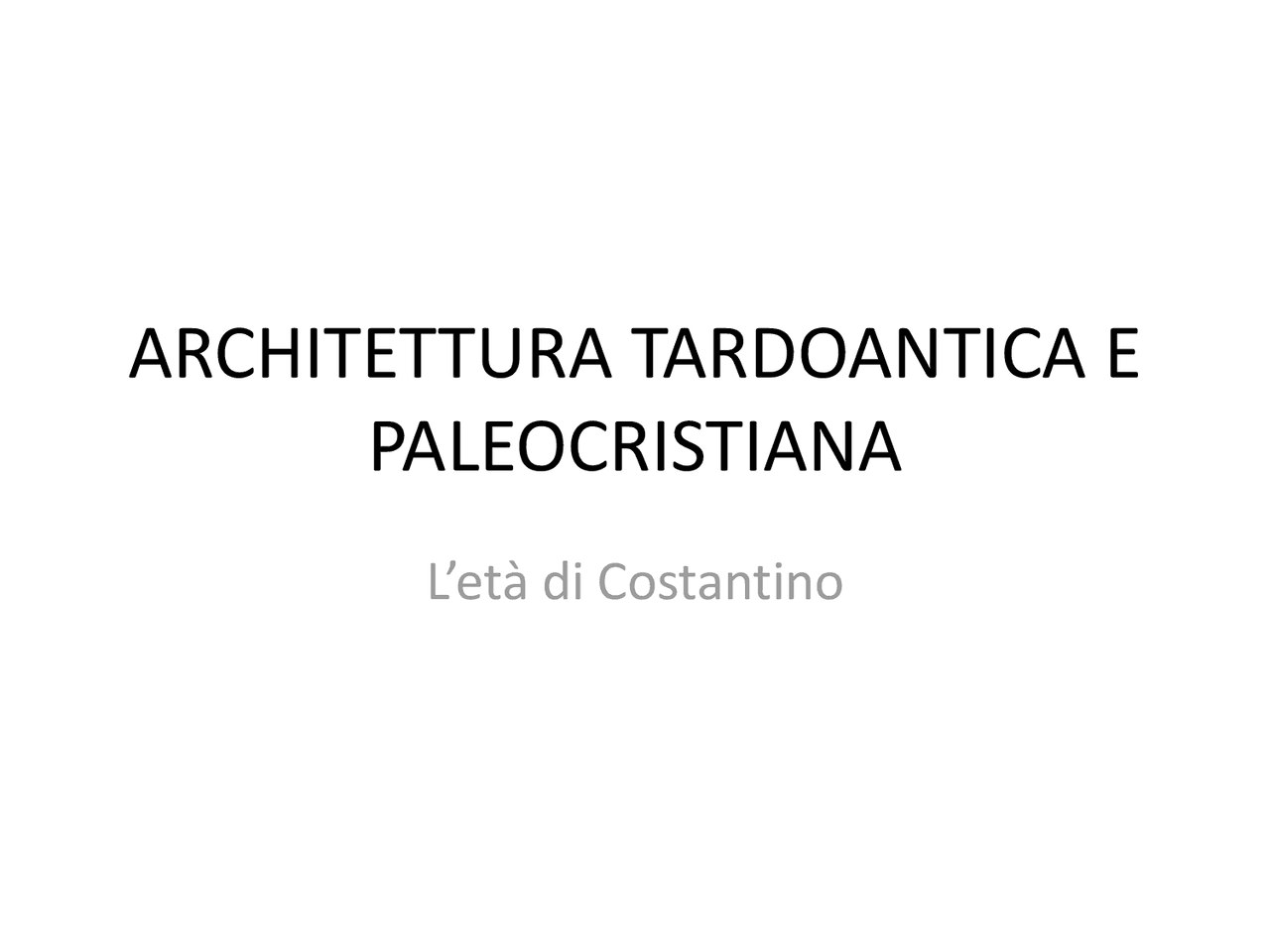 Architettura Tardoantica Docsity