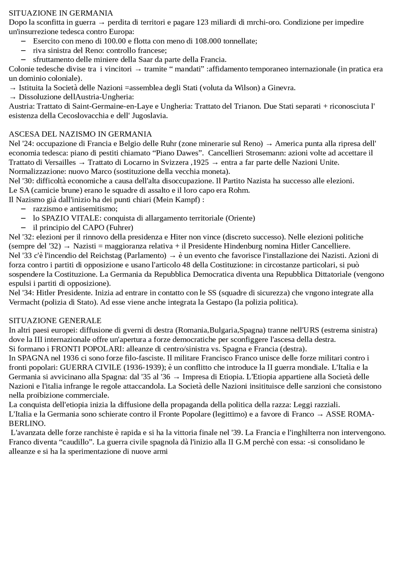 Appunti Sul Nazismo E Regimi Dittatoriali Docsity