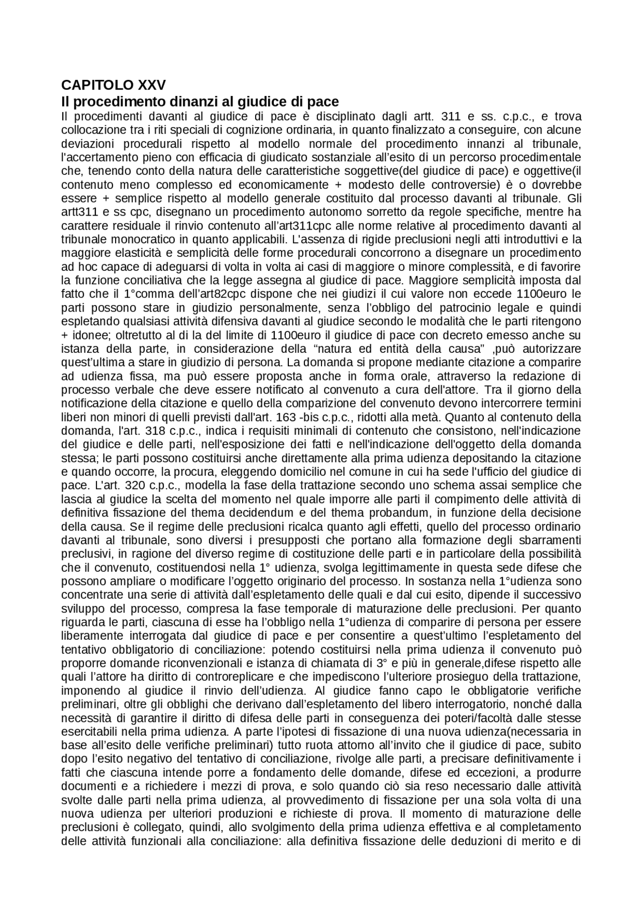 Il Procedimento Dinanzi Al Giudice Di Pace Docsity
