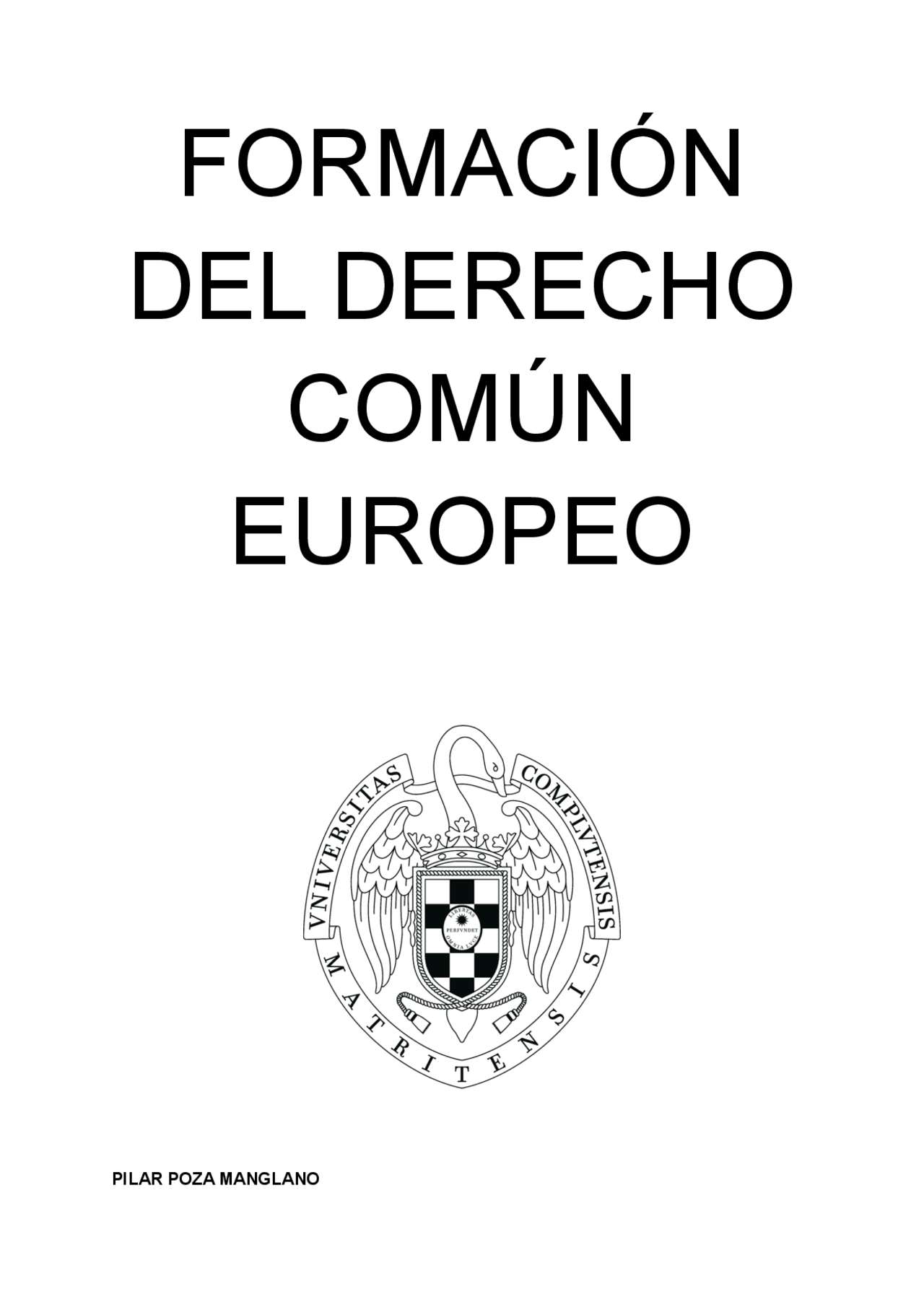 Formación Del Derecho Común Europeo Apuntes De Derecho Común Docsity