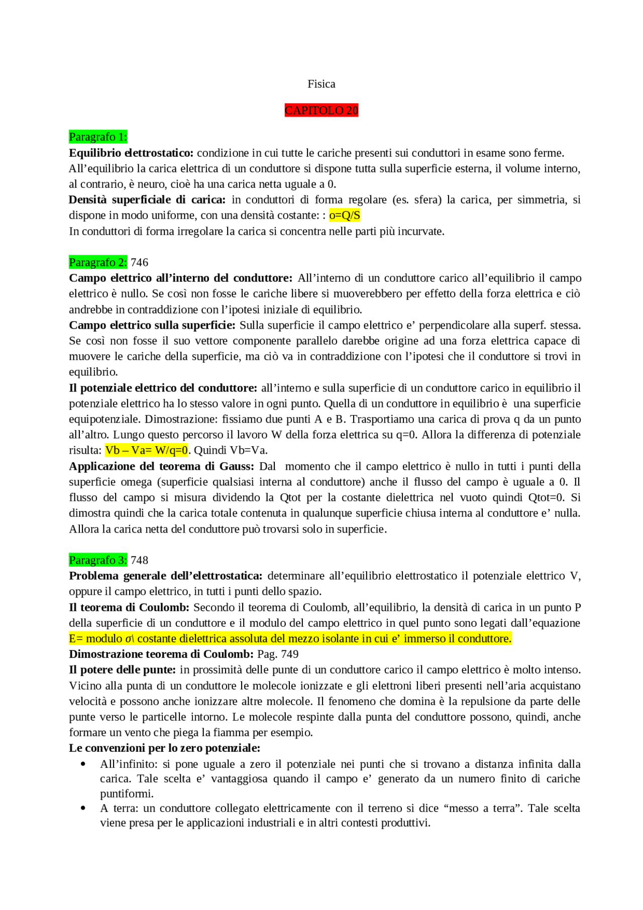 Fisica Campo Elettrico Docsity