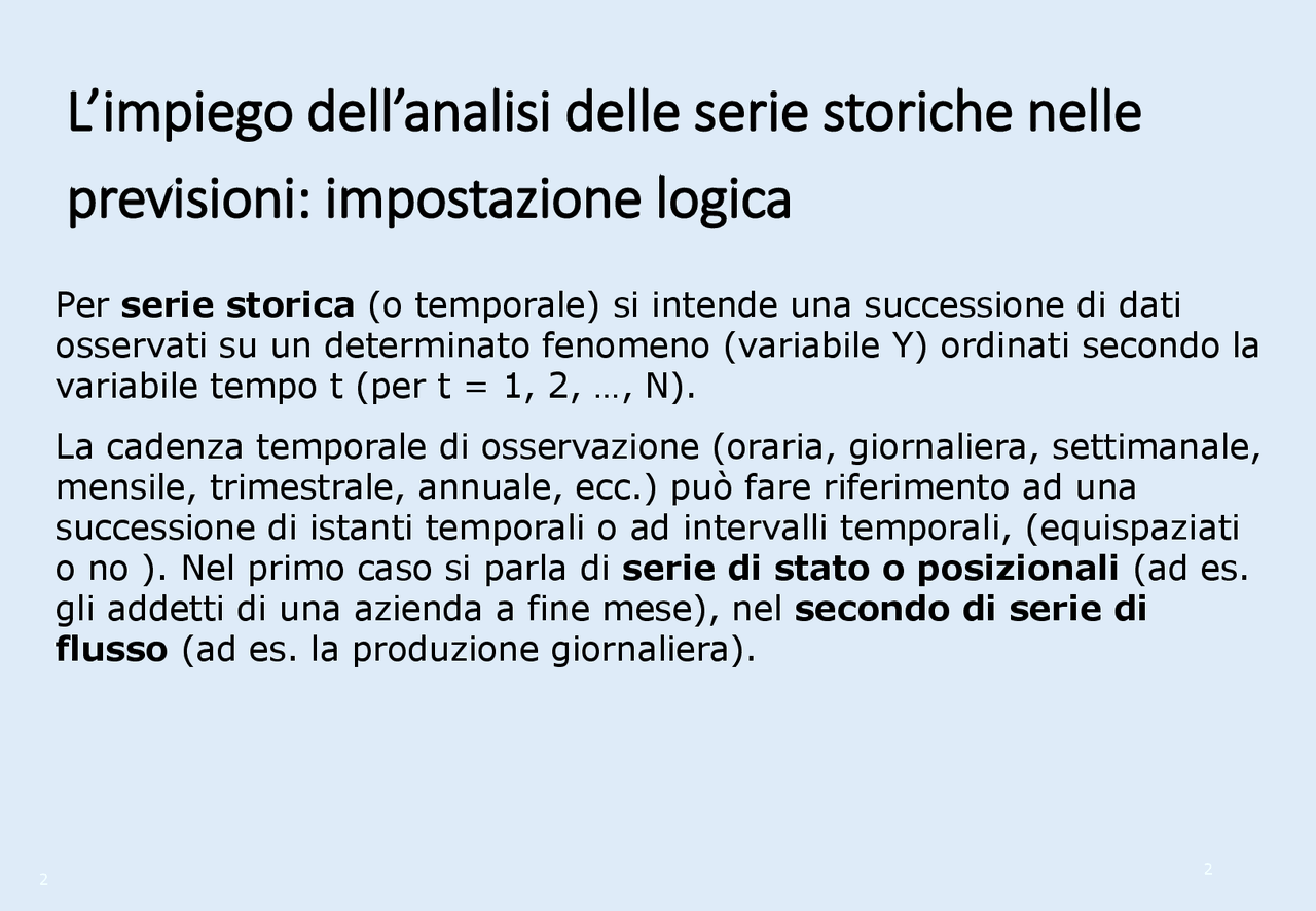 Analisi Classica Delle Serie Storiche Docsity