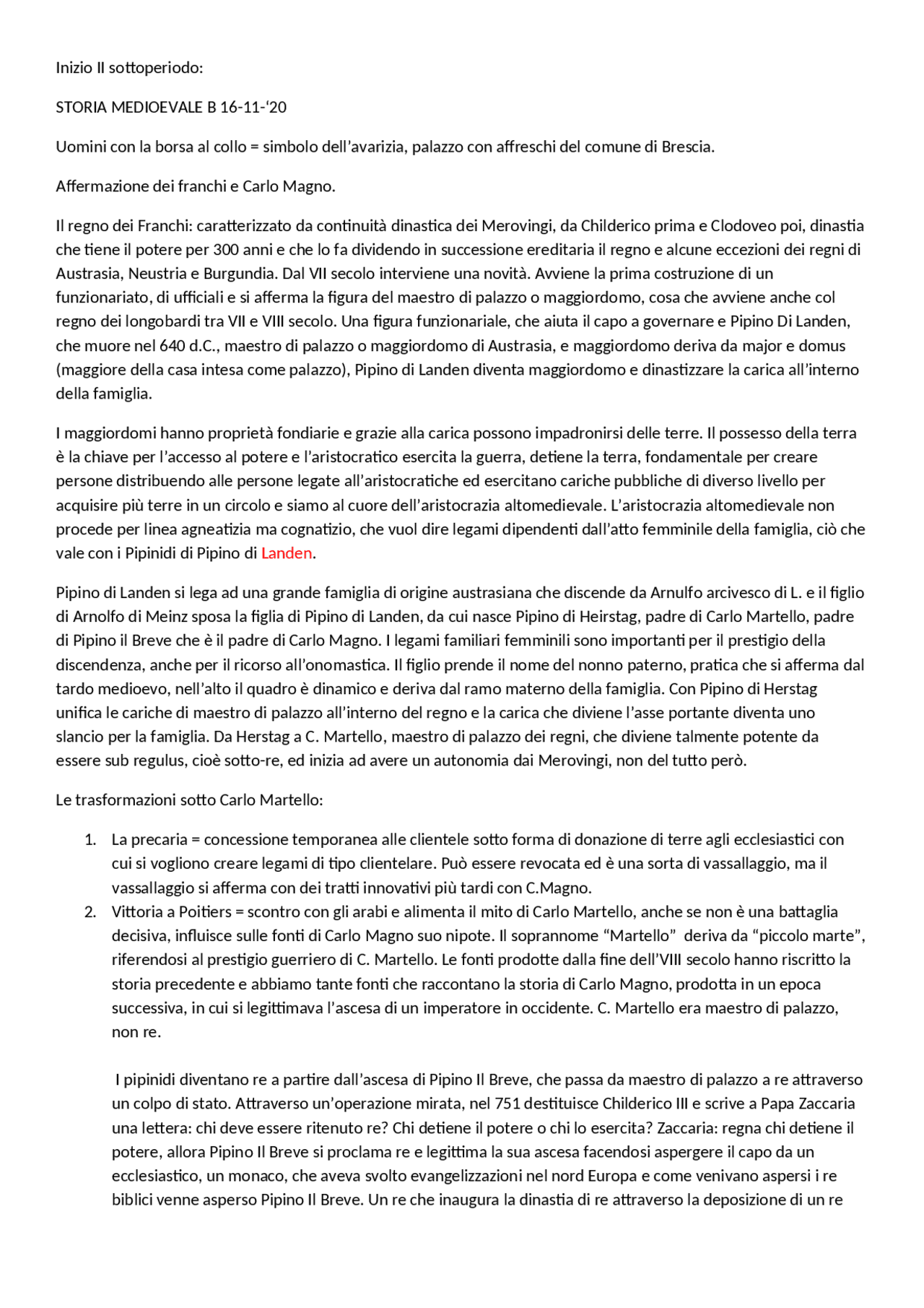 Focus Sul Basso Medioevo Docsity