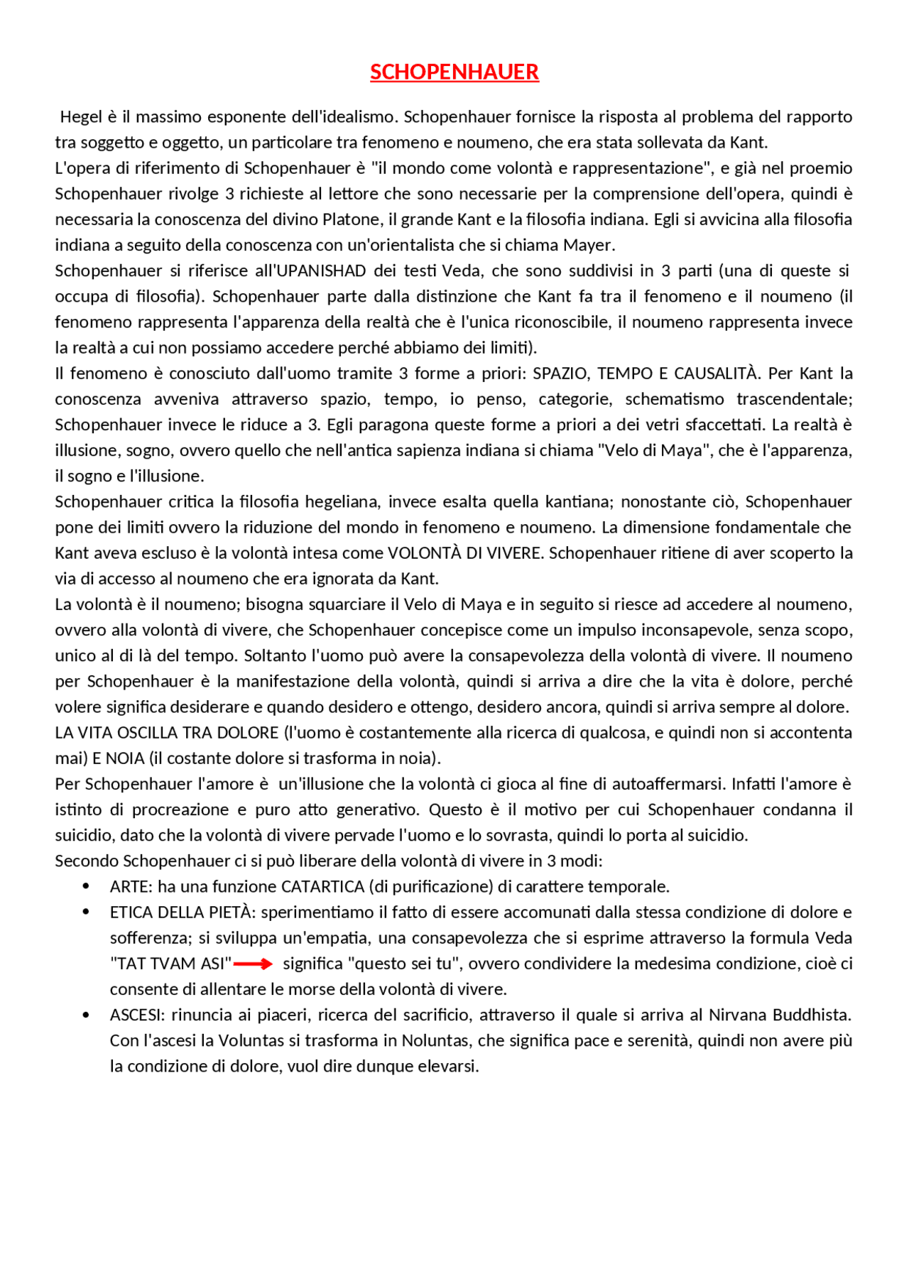 Appunti Schopenhauer Docsity
