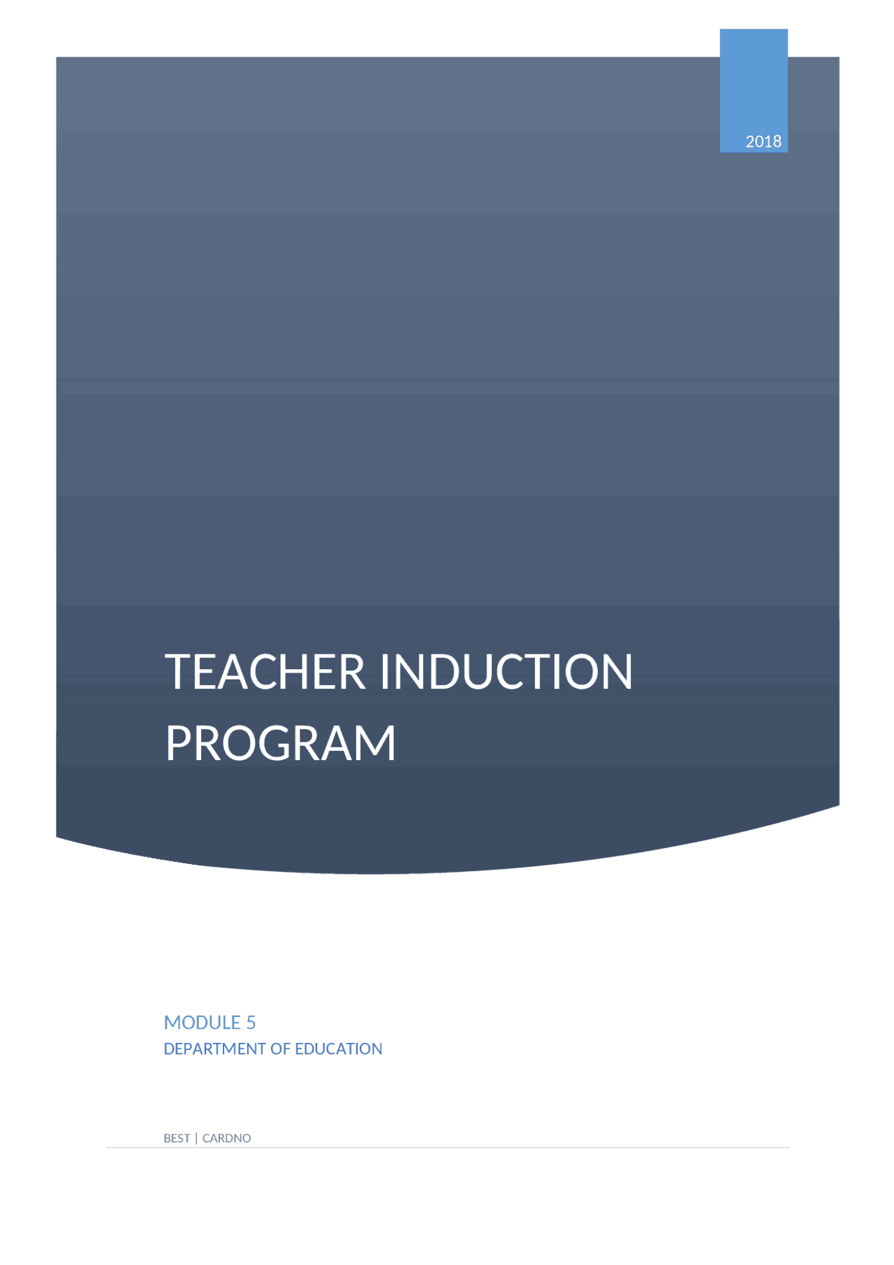 Teacher induction program - Docsity
