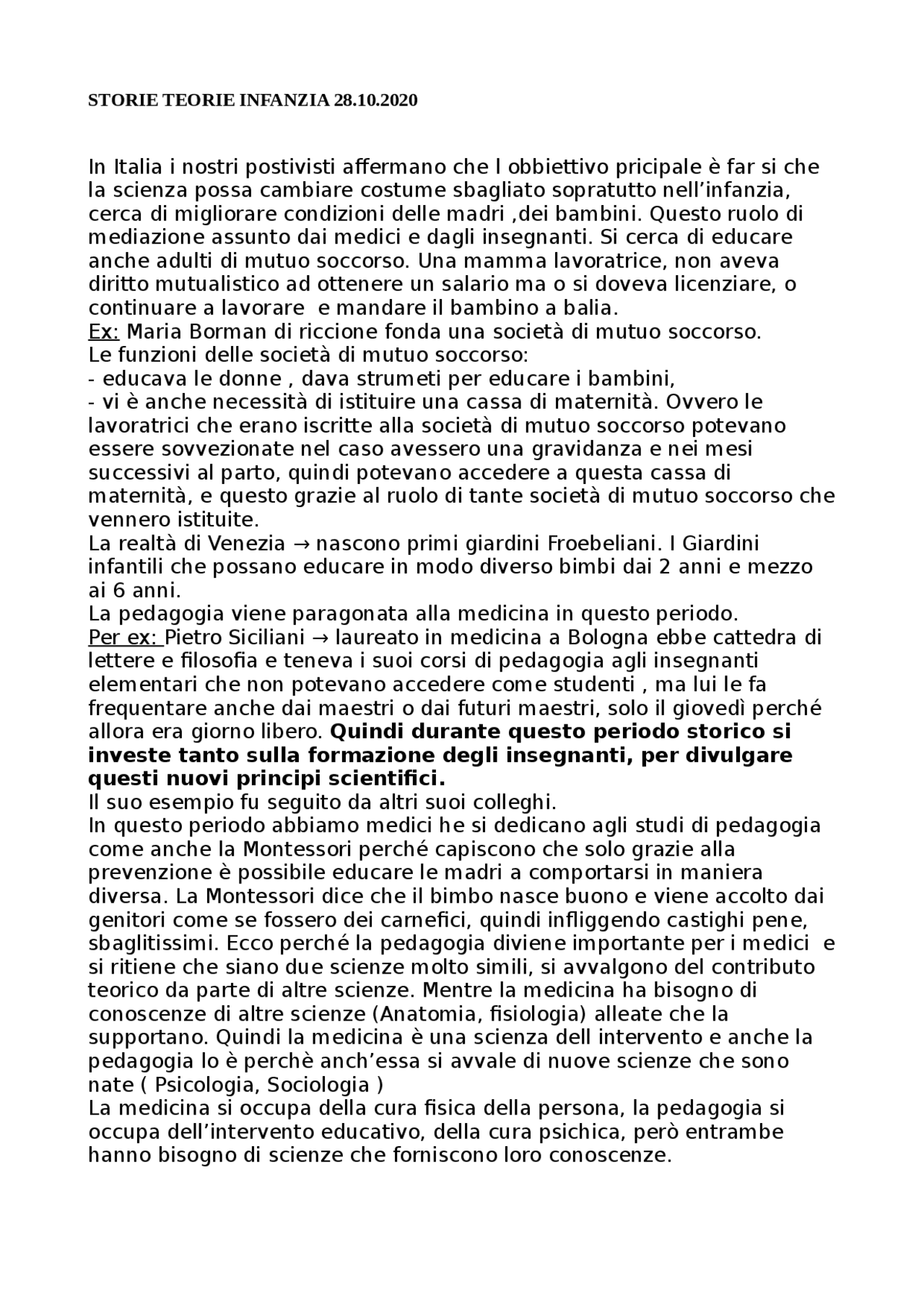 Storie Teorie Infanzia Appunti Di Storia Docsity