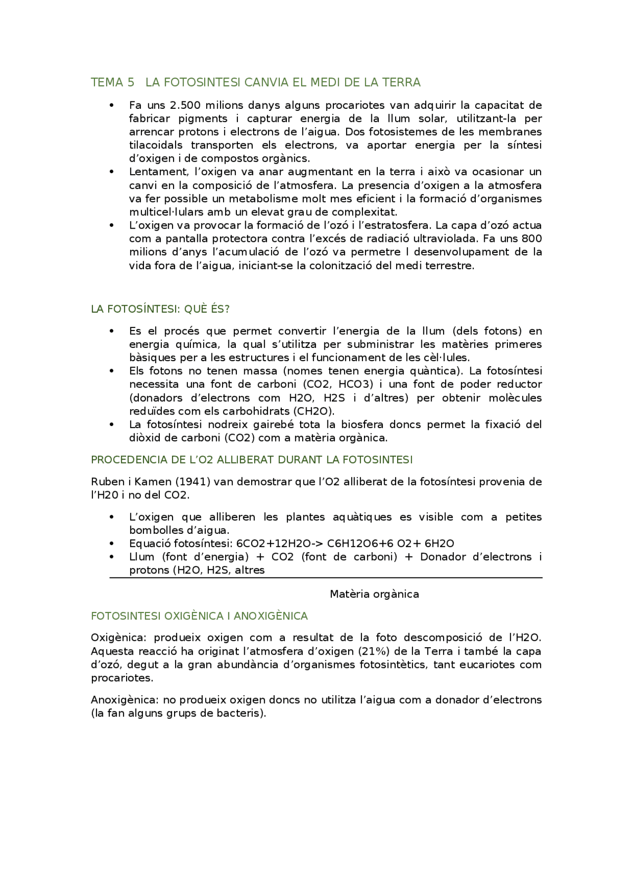 Apunts Biologia Unitat 5 Docsity
