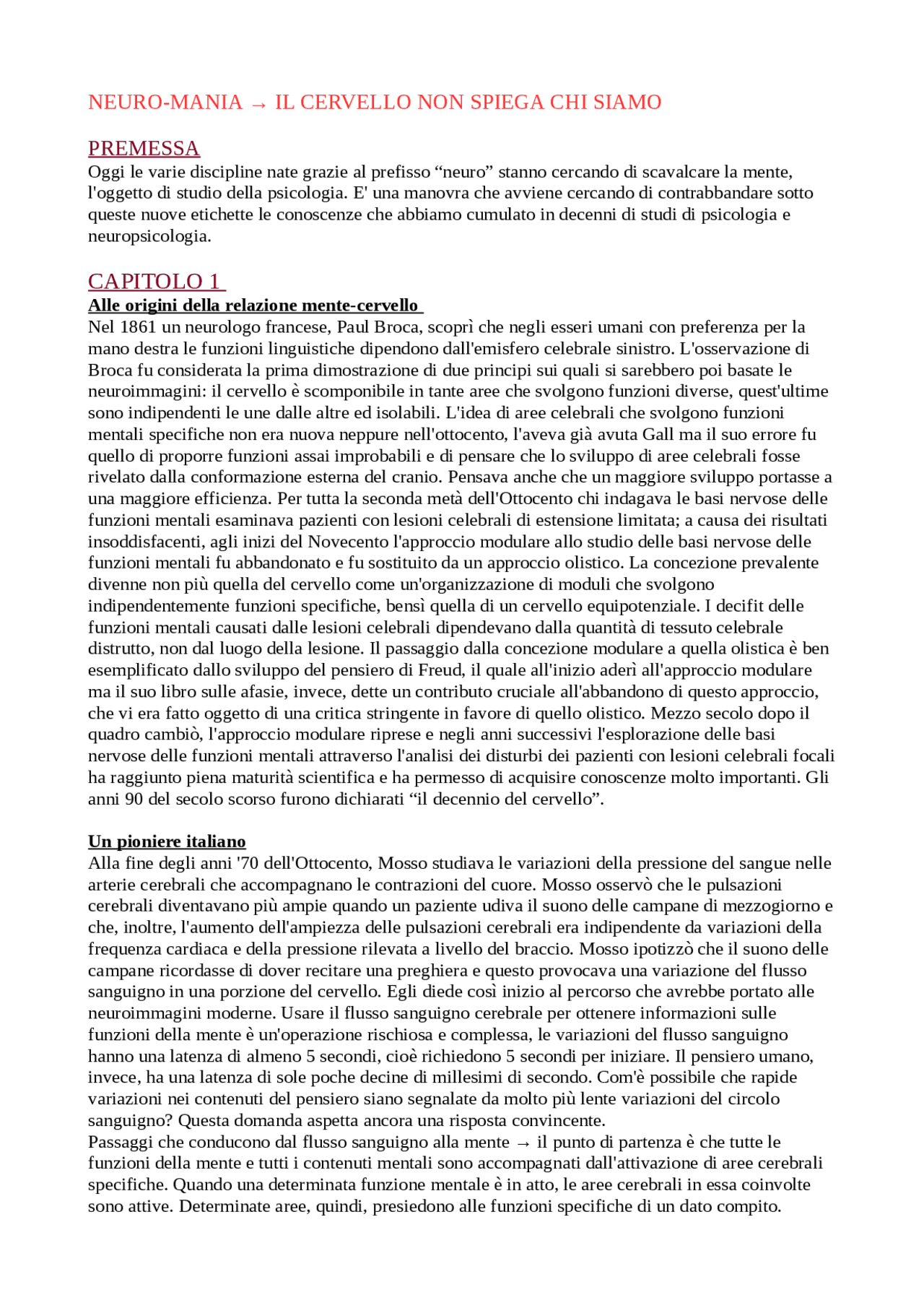 Riassunto Neuromania Docsity