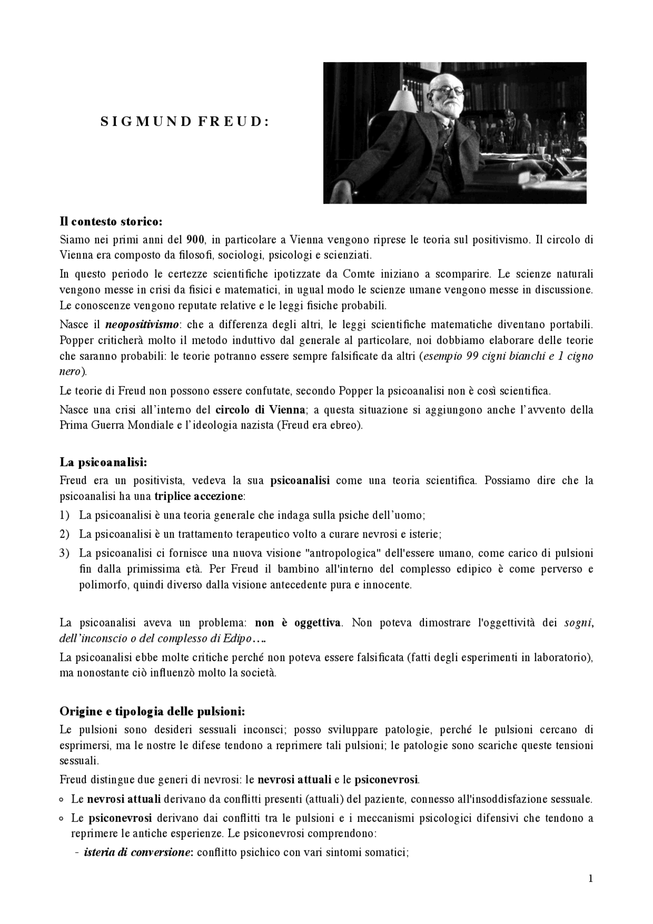 Sigmund Freud E La Psicoanalisi Docsity