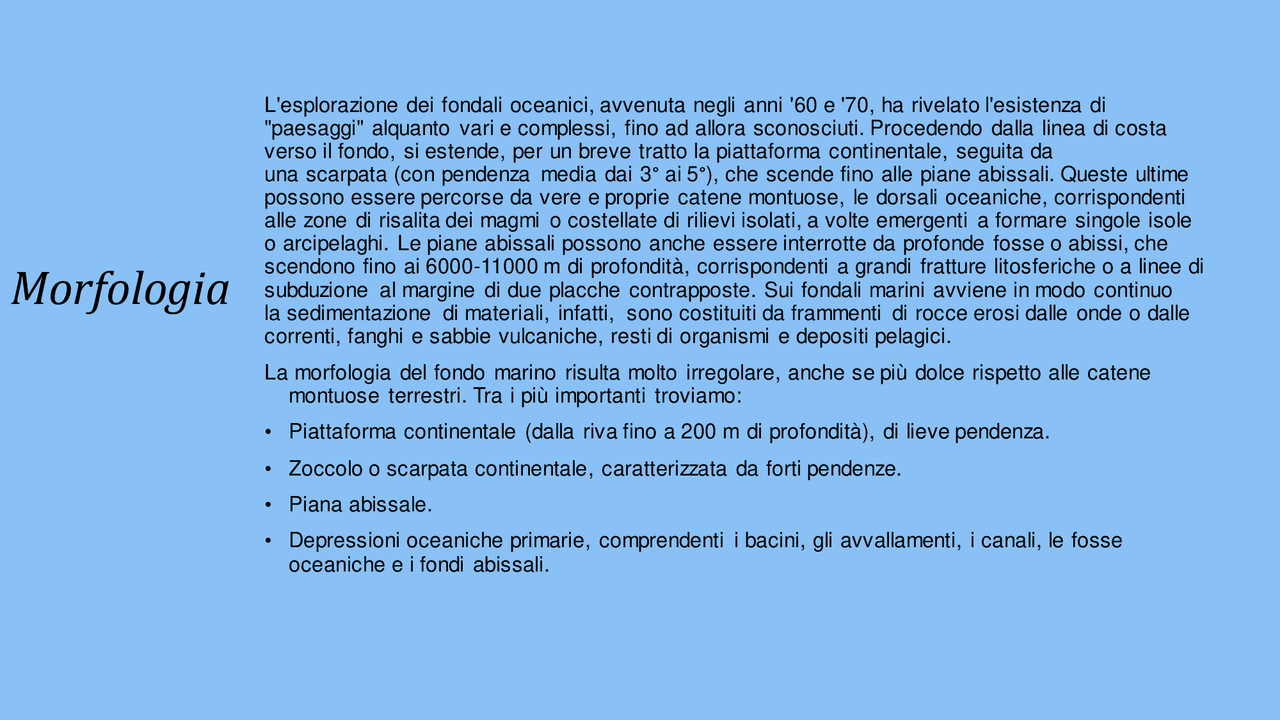 I Fondali Marini La Morfologia E La Loro Espansione Nel Docsity