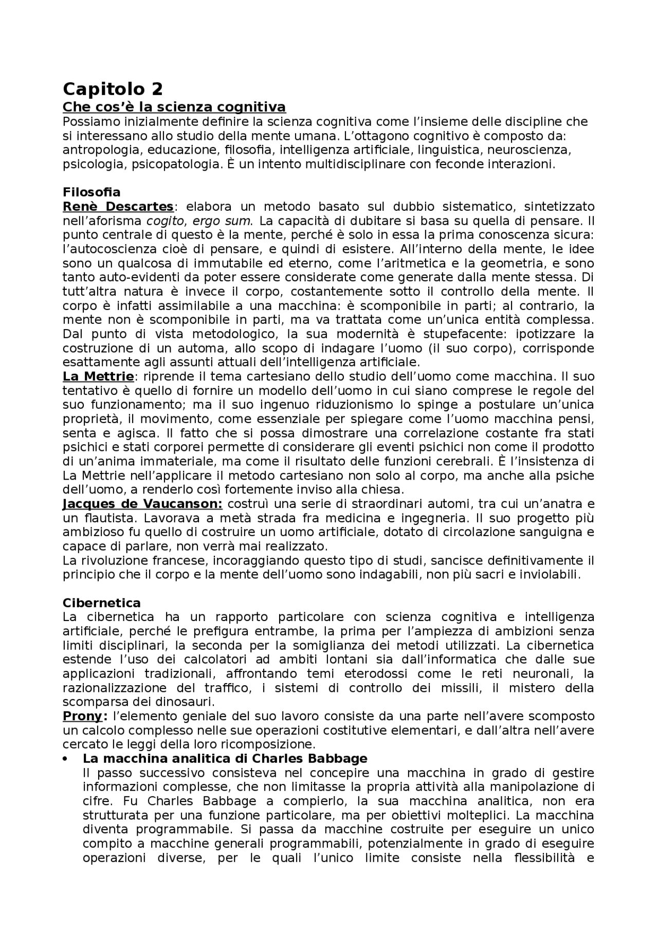 Riassunti Il Metodo Della Scienza Cognitiva Bara Docsity