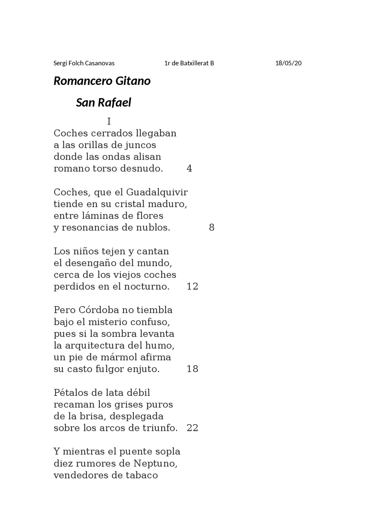 Romancero gitano.... - Docsity