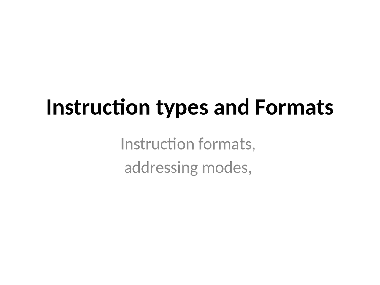 Instruction Types And Formats Docsity