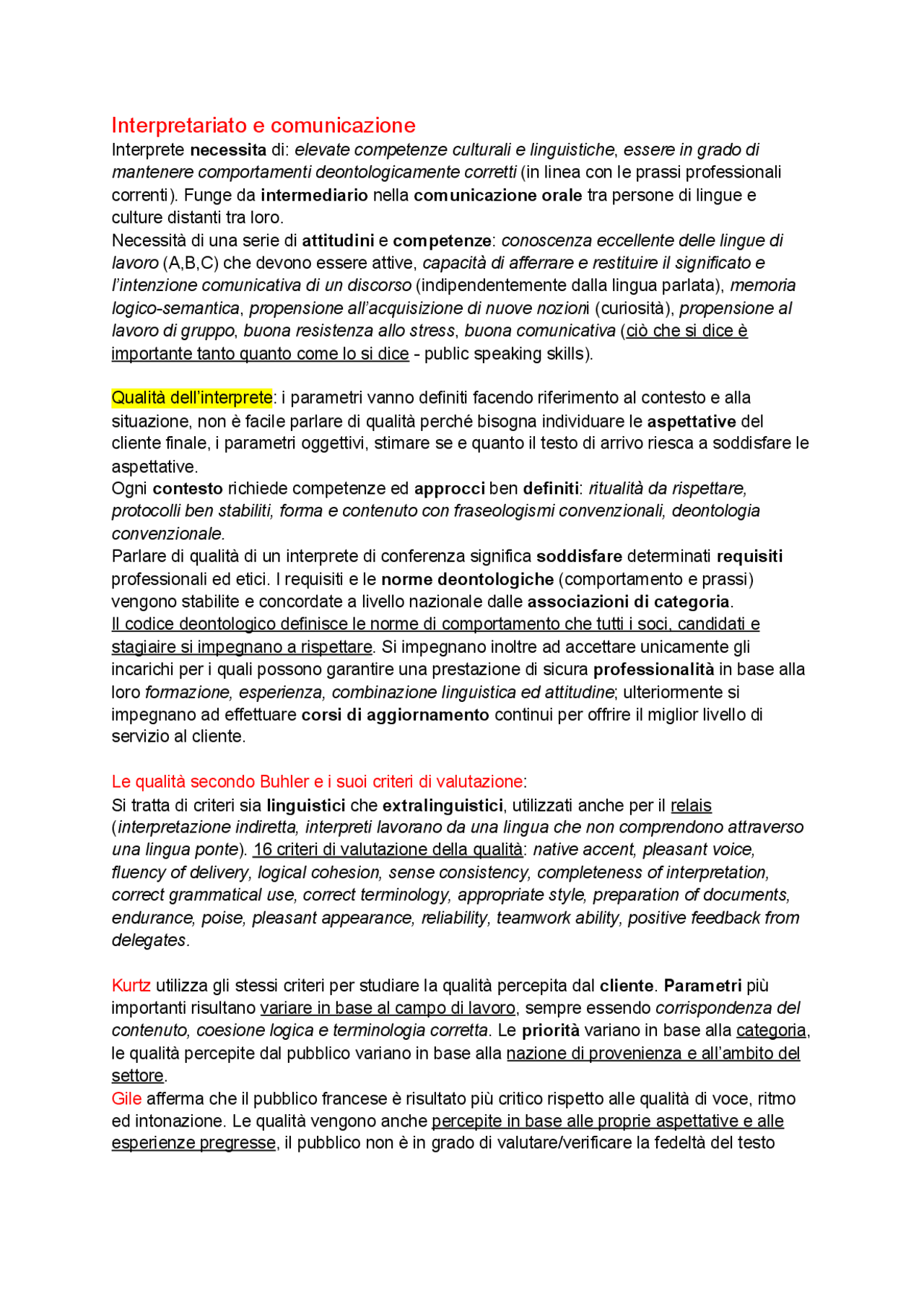 Esame Interpretariato E Comunicazione Iulm Docsity