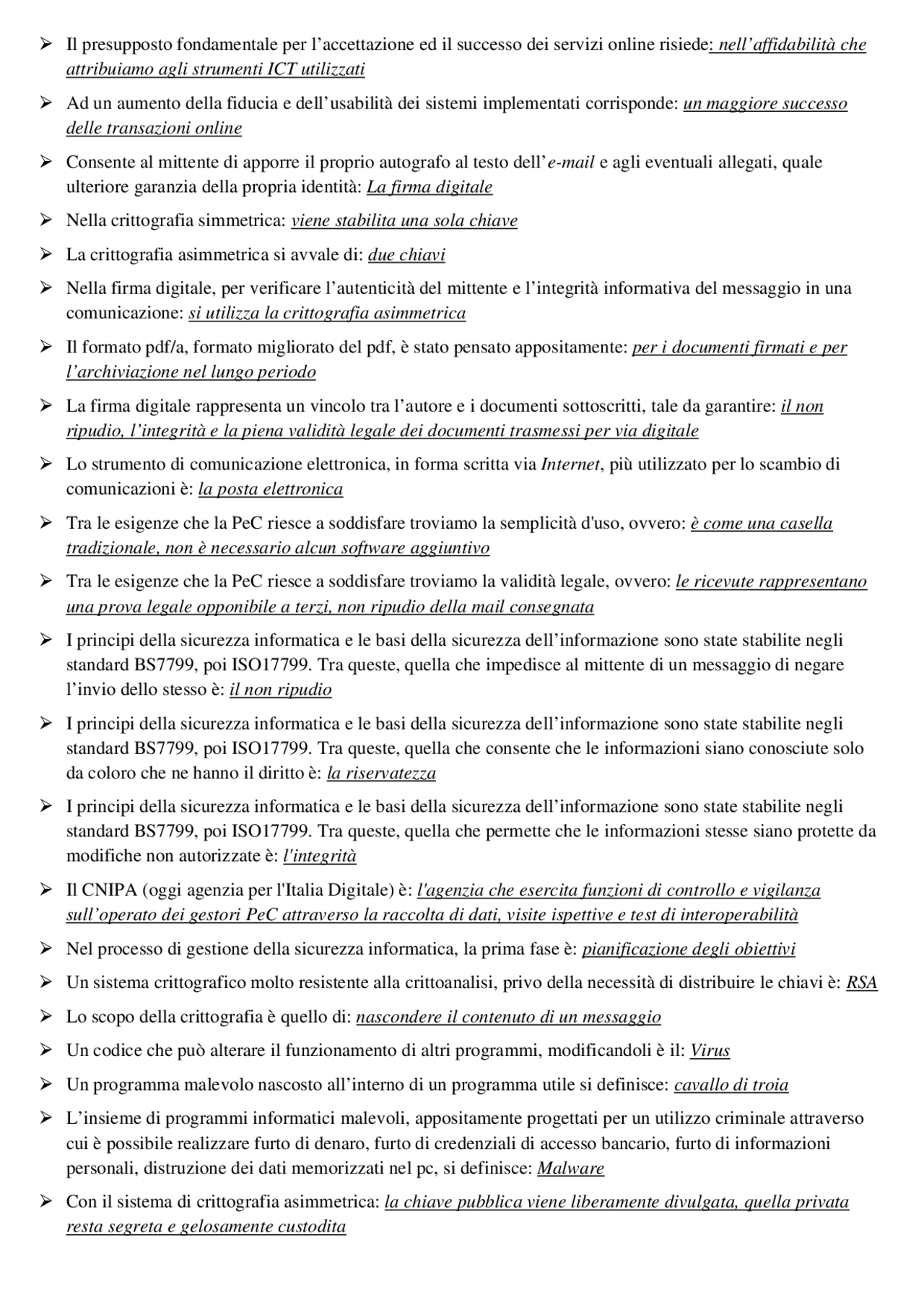 Domande Sicurezza Dei Sistemi Informaticipdf Docsity