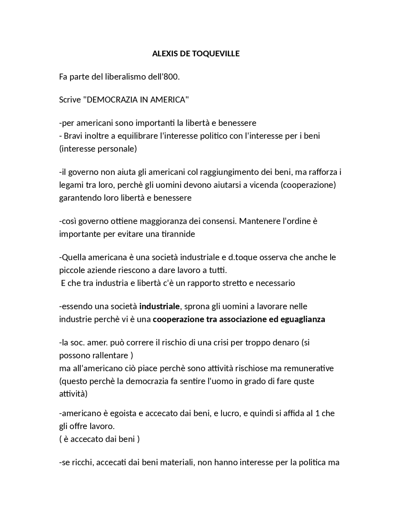 Alex Del Tocqueville Docsity