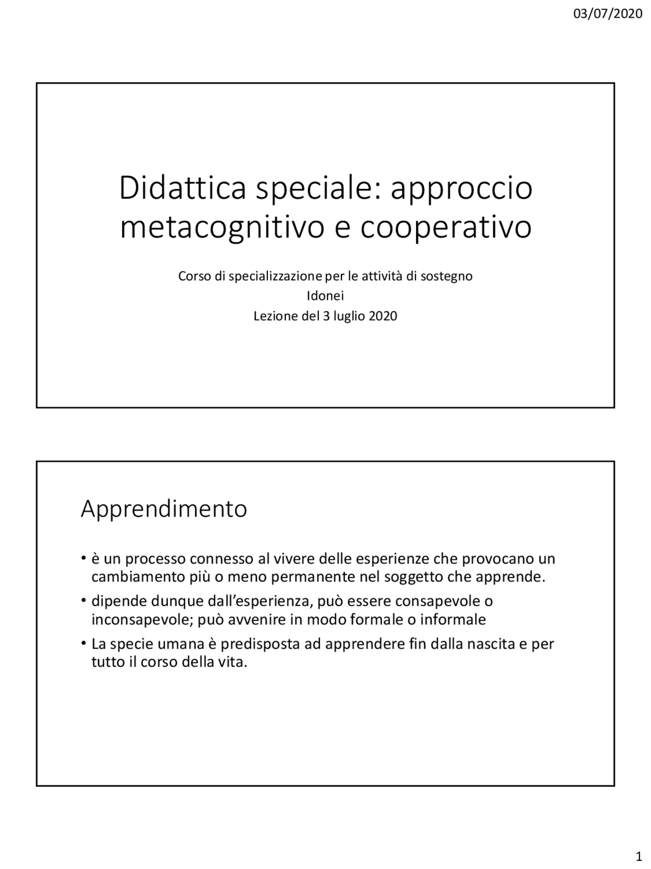Didattica Metacognitiva E Coperativa Docsity
