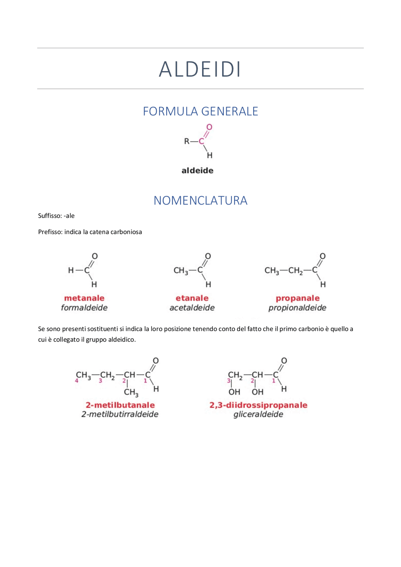 Aldeidi, Chetoni, Esteri, Ammine e Ammidi | Appunti di Chimica organica ...