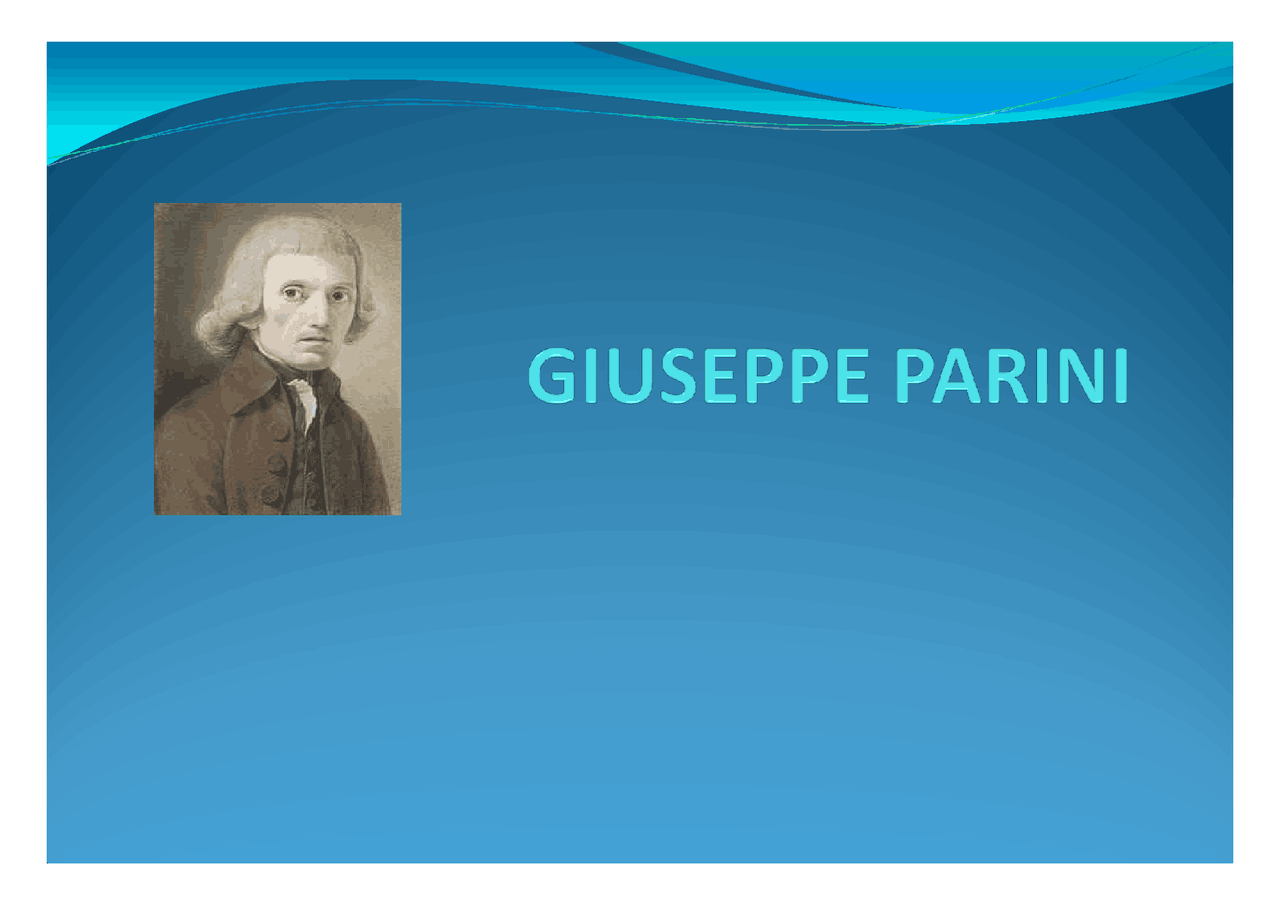Parini Vita E Opere Docsity