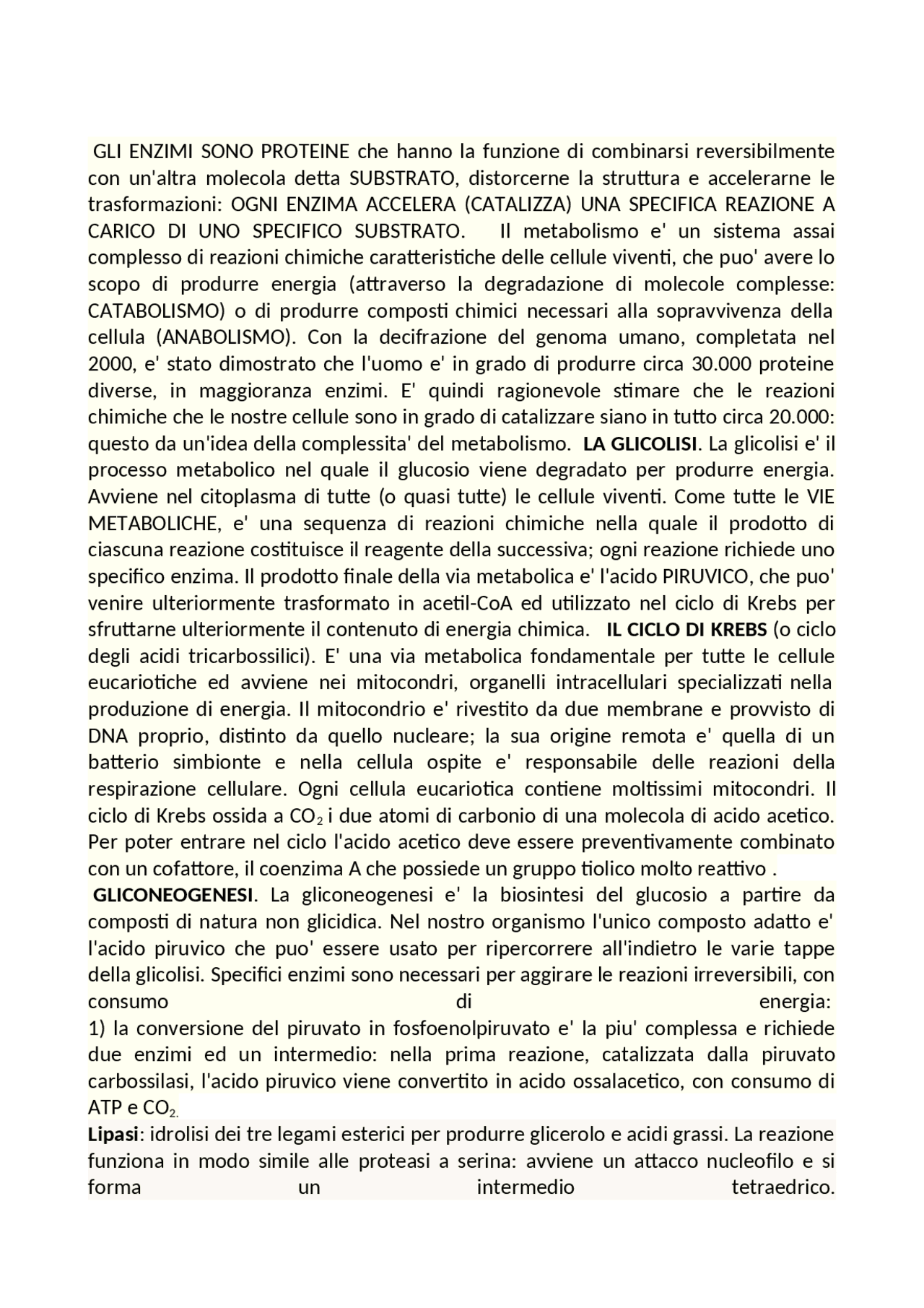 Gli Enzimi Biologiachimica Scienze Docsity