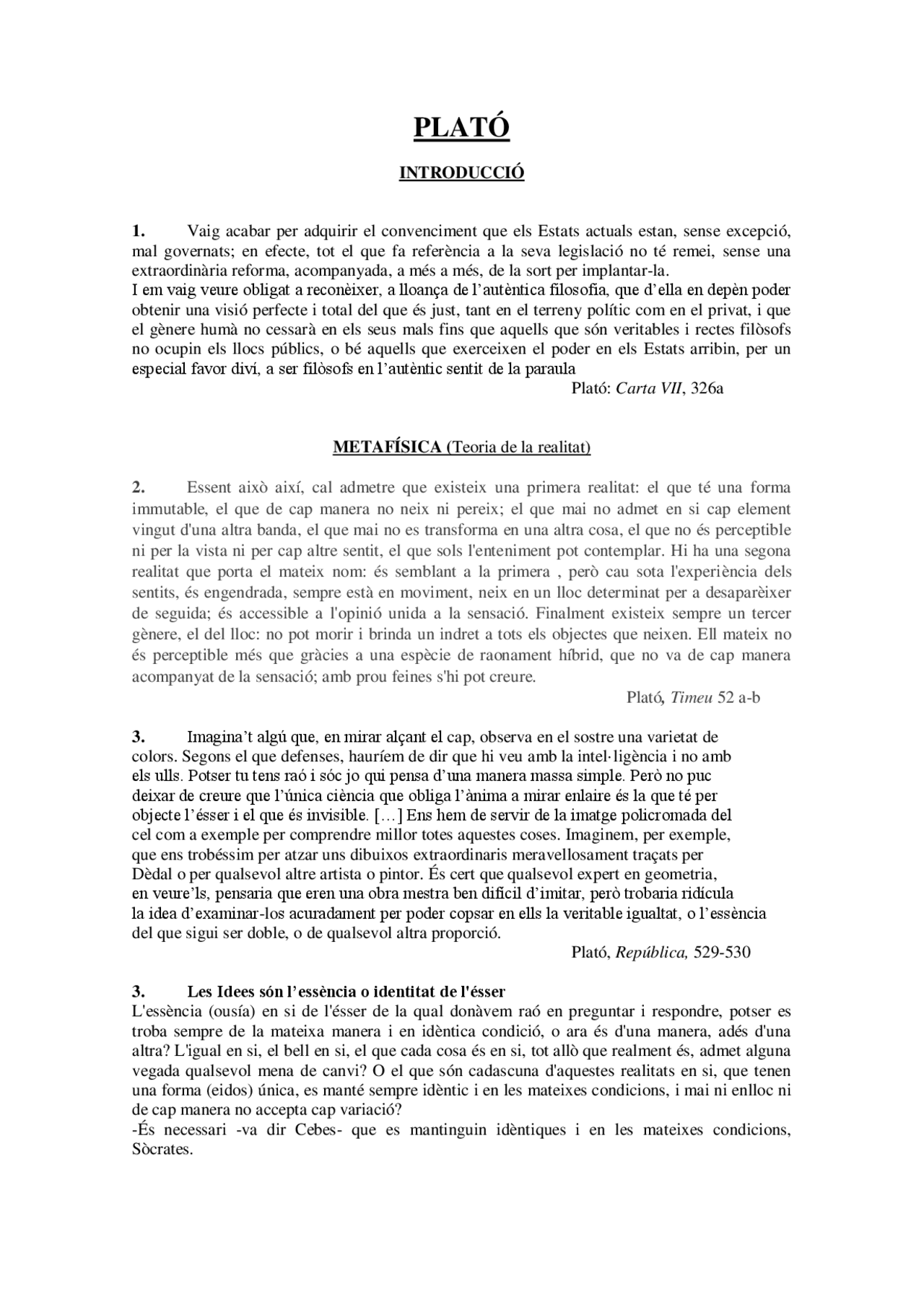 Textos Platón Selectividad Docsity