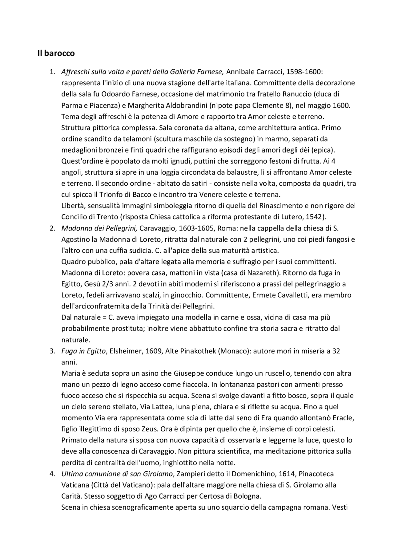 Riassunto Schede Immagini De Il Barocco Di Montanari Docsity
