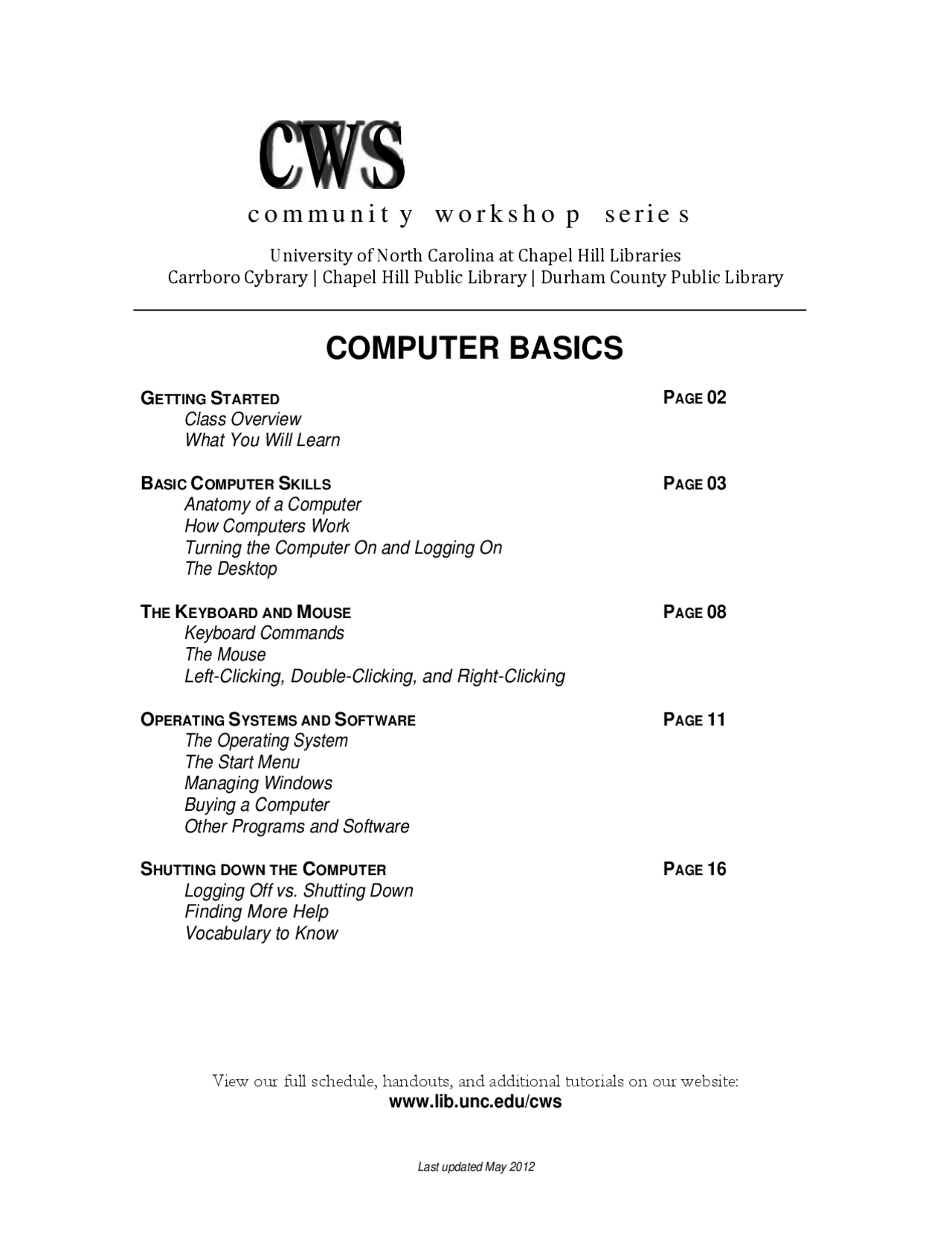Computer basics tutorial - Docsity