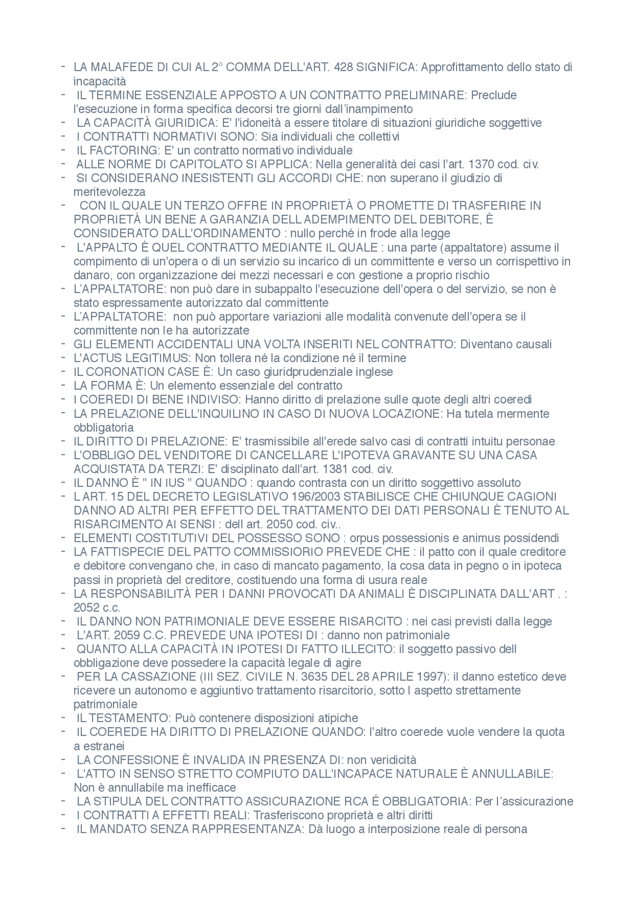 Diritto Privato 1 Anno Mercatorum Prove Desame Di Diritto Privato
