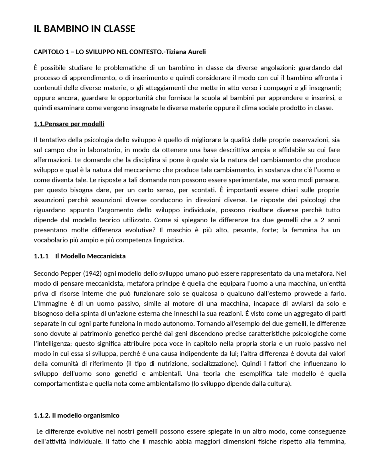 Il Bambino In Classe Docsity
