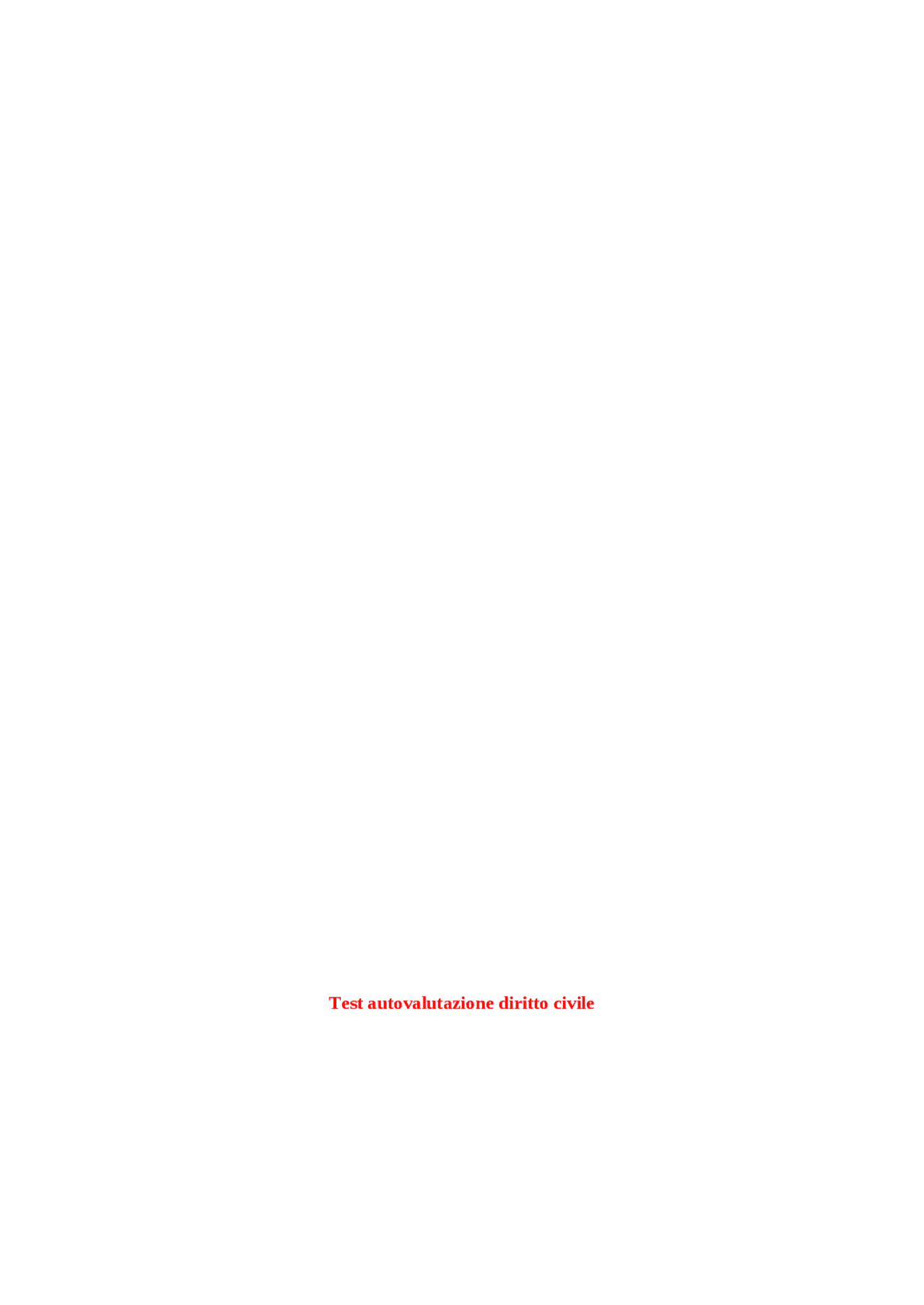 Test Autovalutazione Diritto Civile Docsity