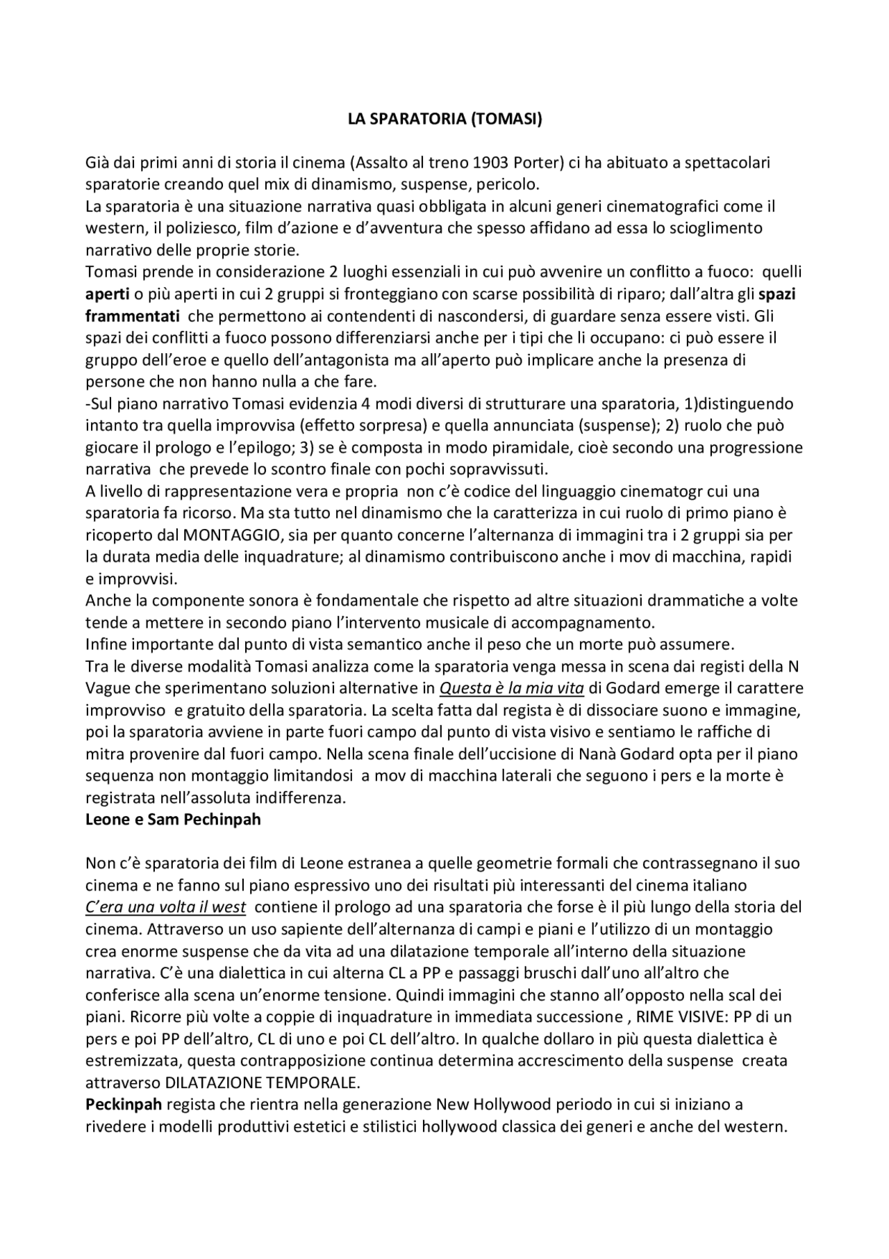 Riassunto Lezioni Di Regia Tomasi Docsity