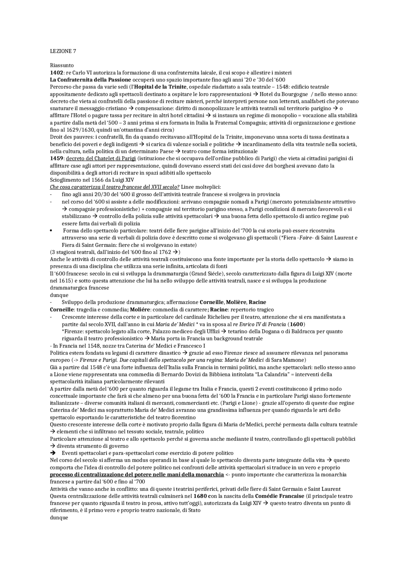 Il Teatro Francese Nel Xvii Secolo Docsity