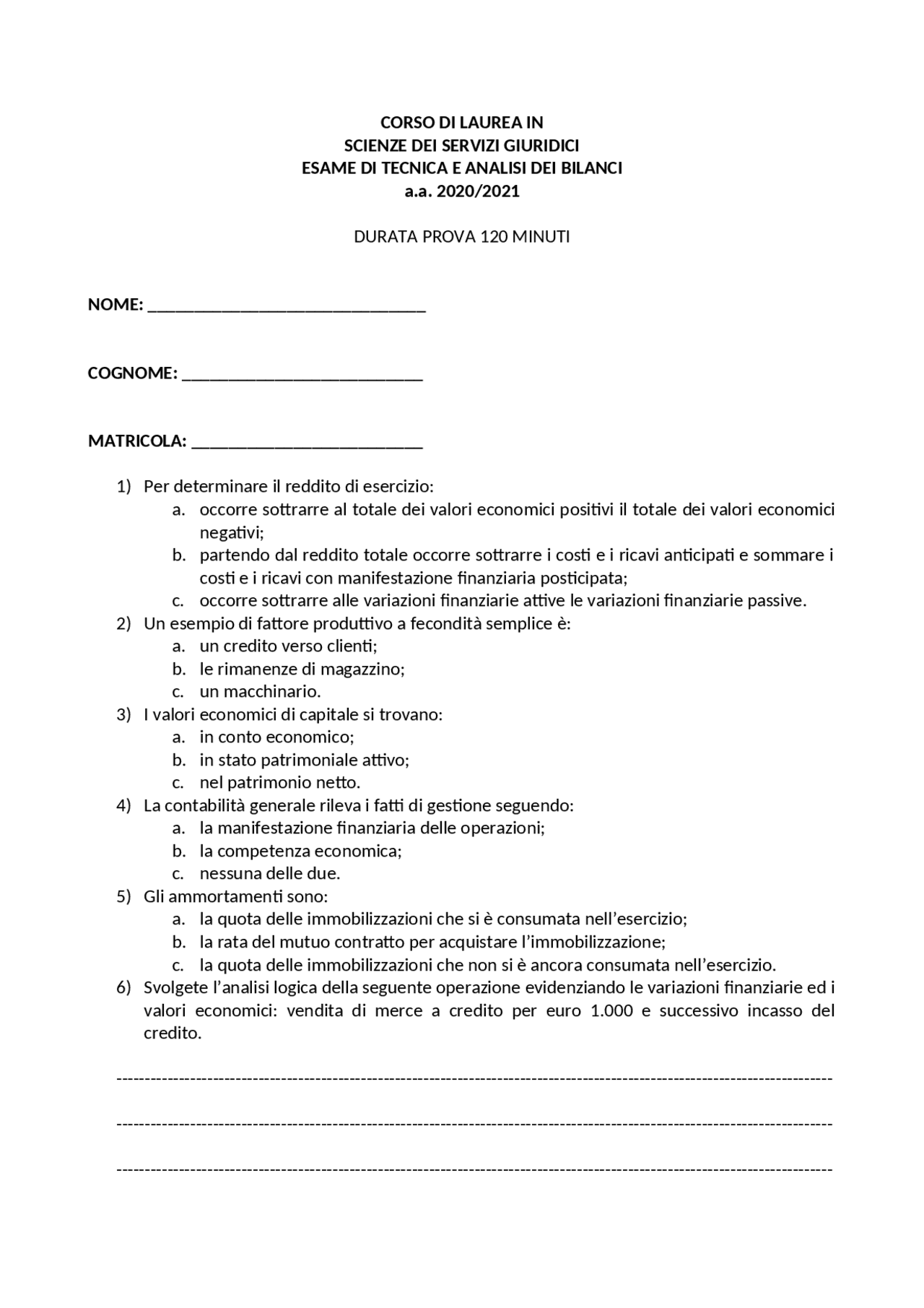 Tecnica E Analisi Dei Bilanci Docsity