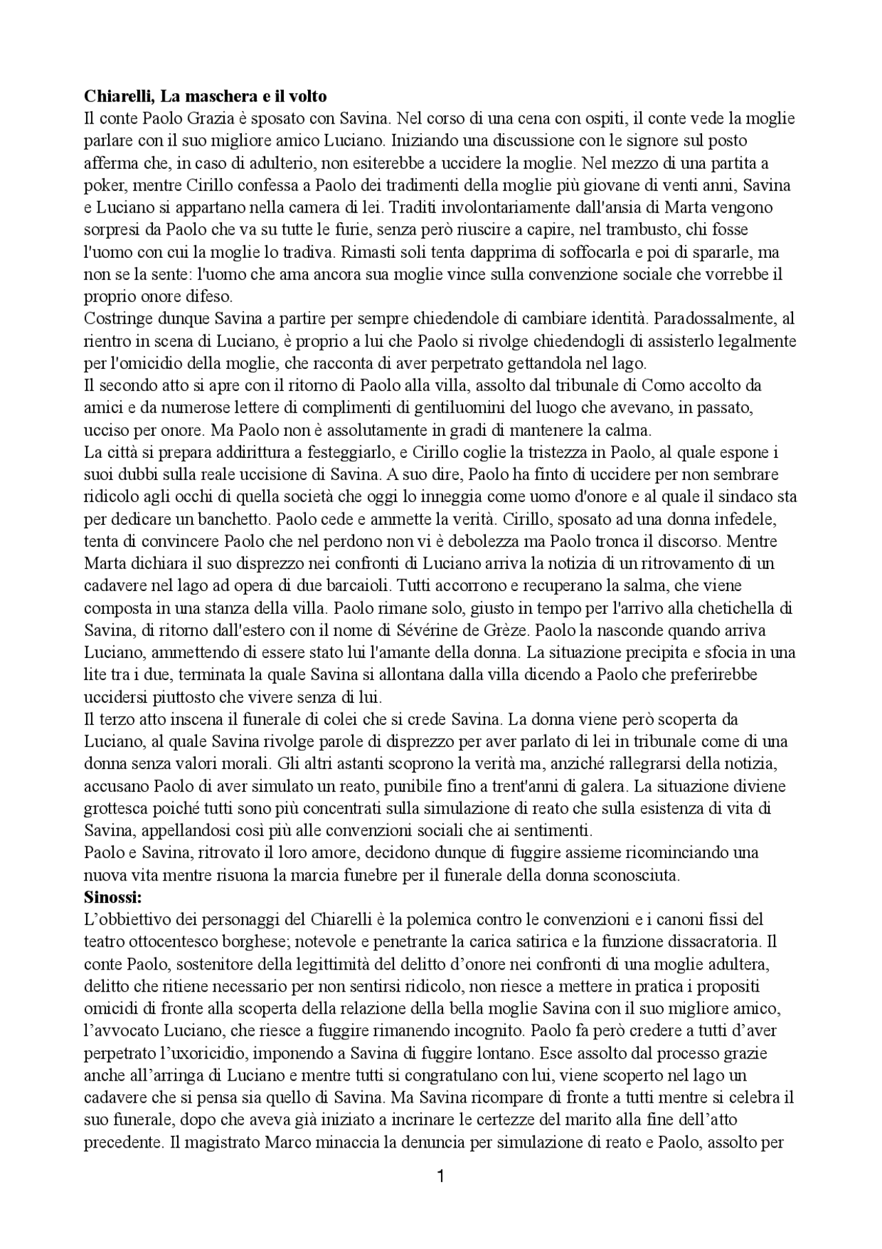 Riassunto Opera Di Chiarelli Docsity