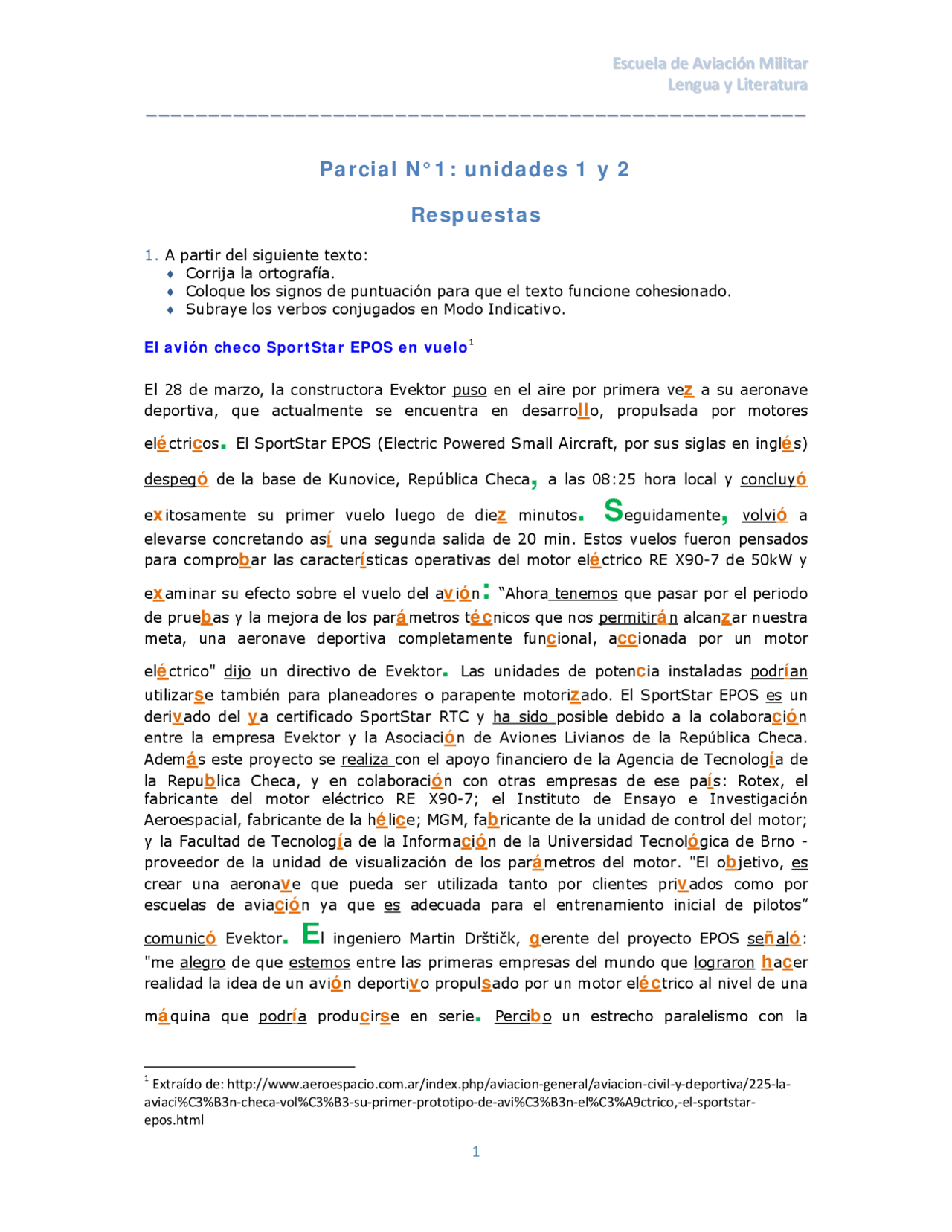 Lengua y literatura unidades 1 y 2 con respuestas - Docsity