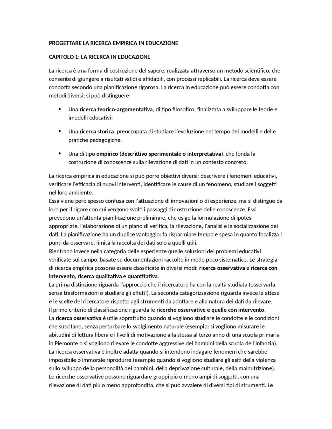 Capitolo 1 2 Progettare La Ricerca Empirica In Educazione Docsity