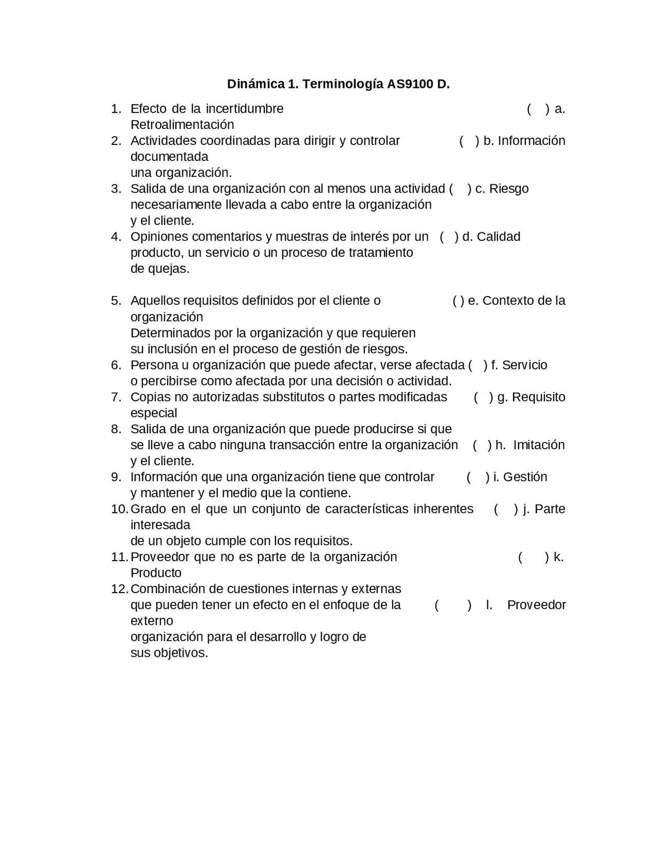 Dinamicas para la norma AS9100 D - Docsity
