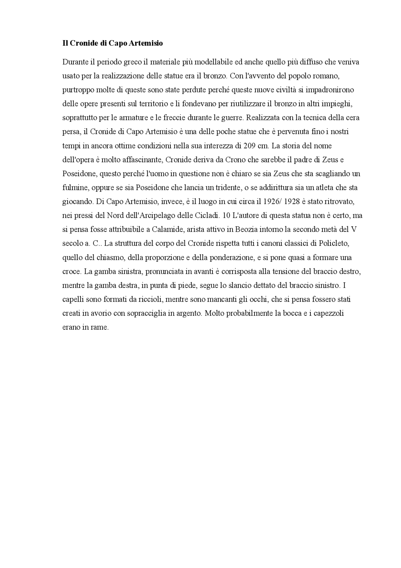 Cronide Di Capo Artemisio Docsity