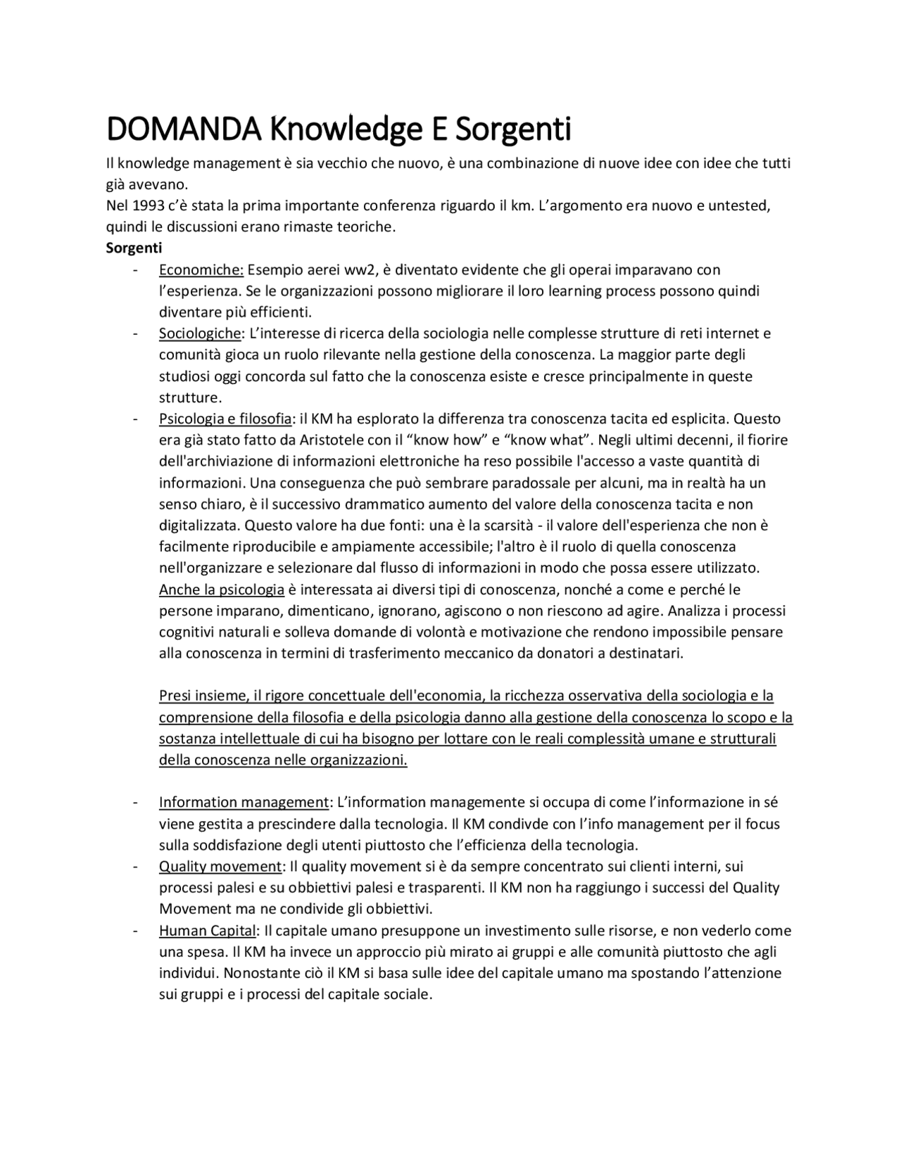 Project Informatica Riassunto Docsity