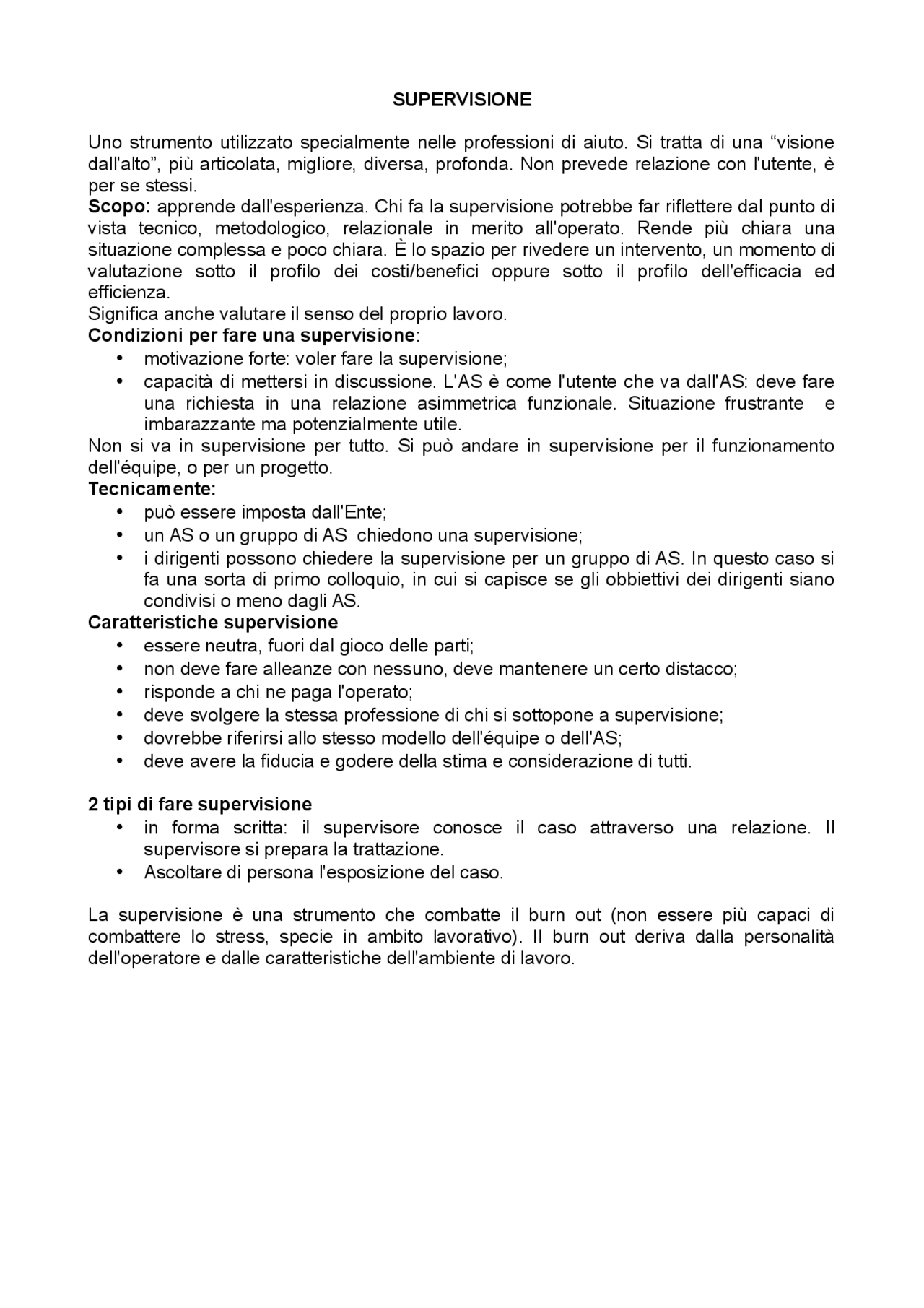Metodi Del Servizio Sociale La Supervisione Docsity
